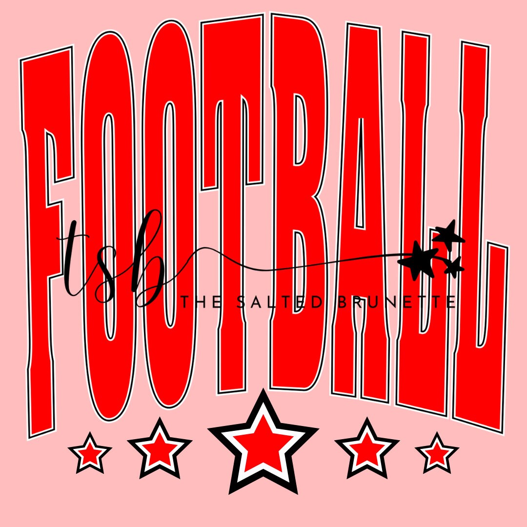 Red Football Varsity Font Digital Design; School Spirit; Small Town ...