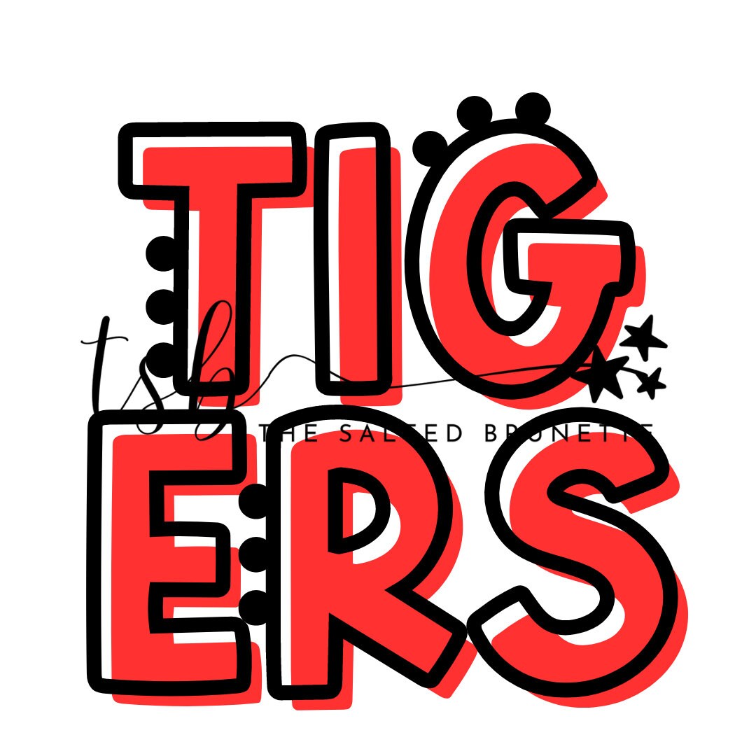 Tigers School Spirit Cutesy Dotted Mascot PNG - Etsy