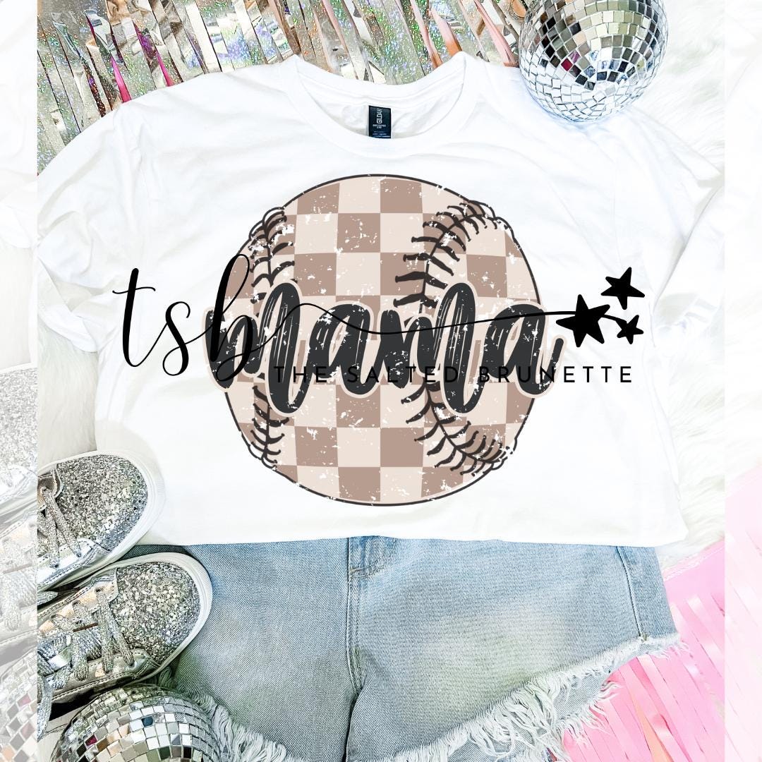 Distressed Checker Mama Baseball; Baseball Digital Design; PNG - Etsy