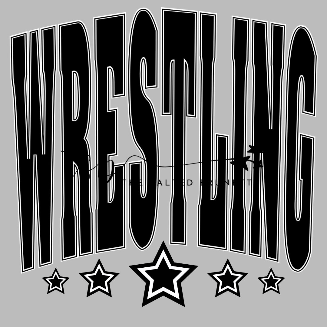 Black Lettering Wrestling Varsity Font Digital Design; School Spirit ...