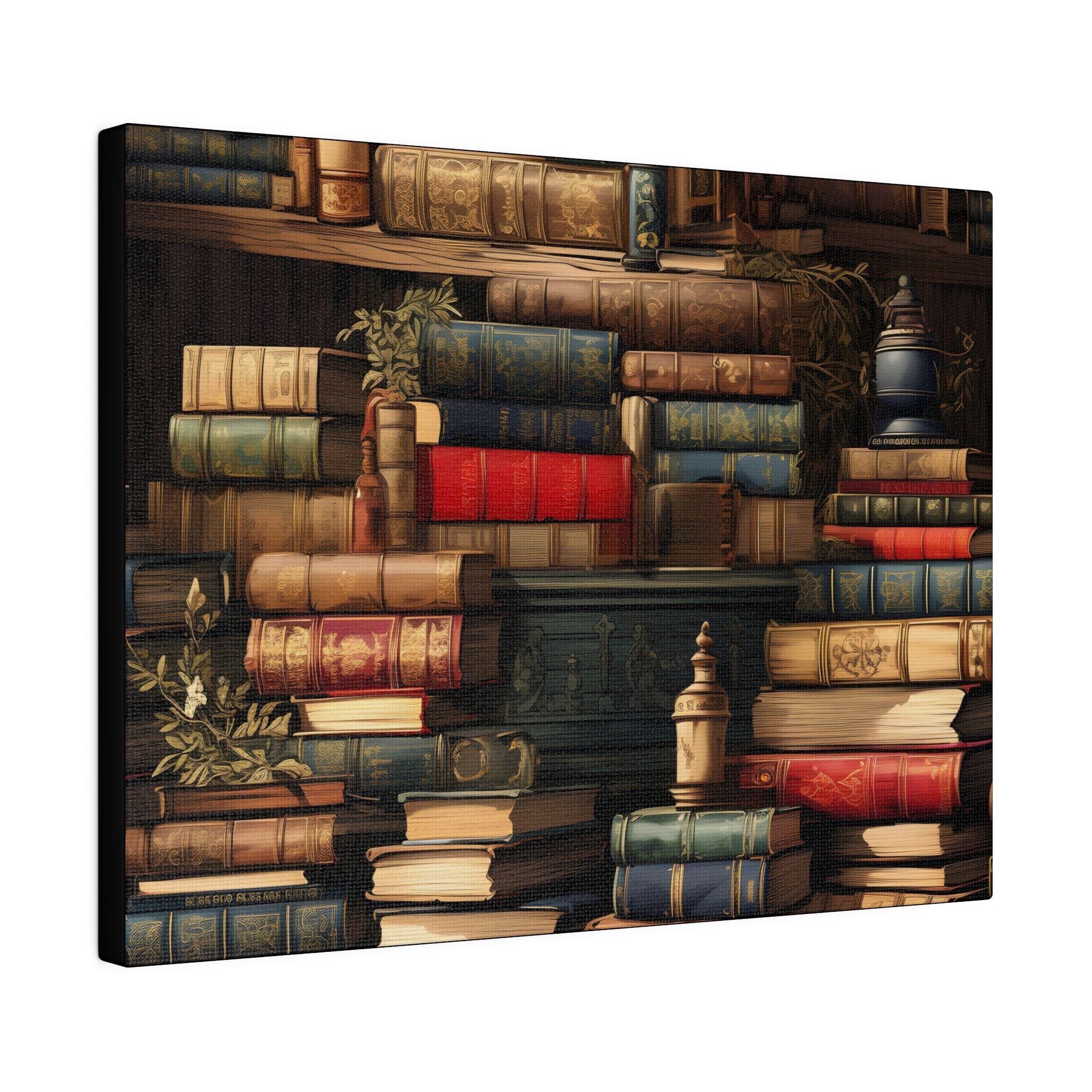 The dark Academia Book Collection Matte Canvas Stretched - Etsy