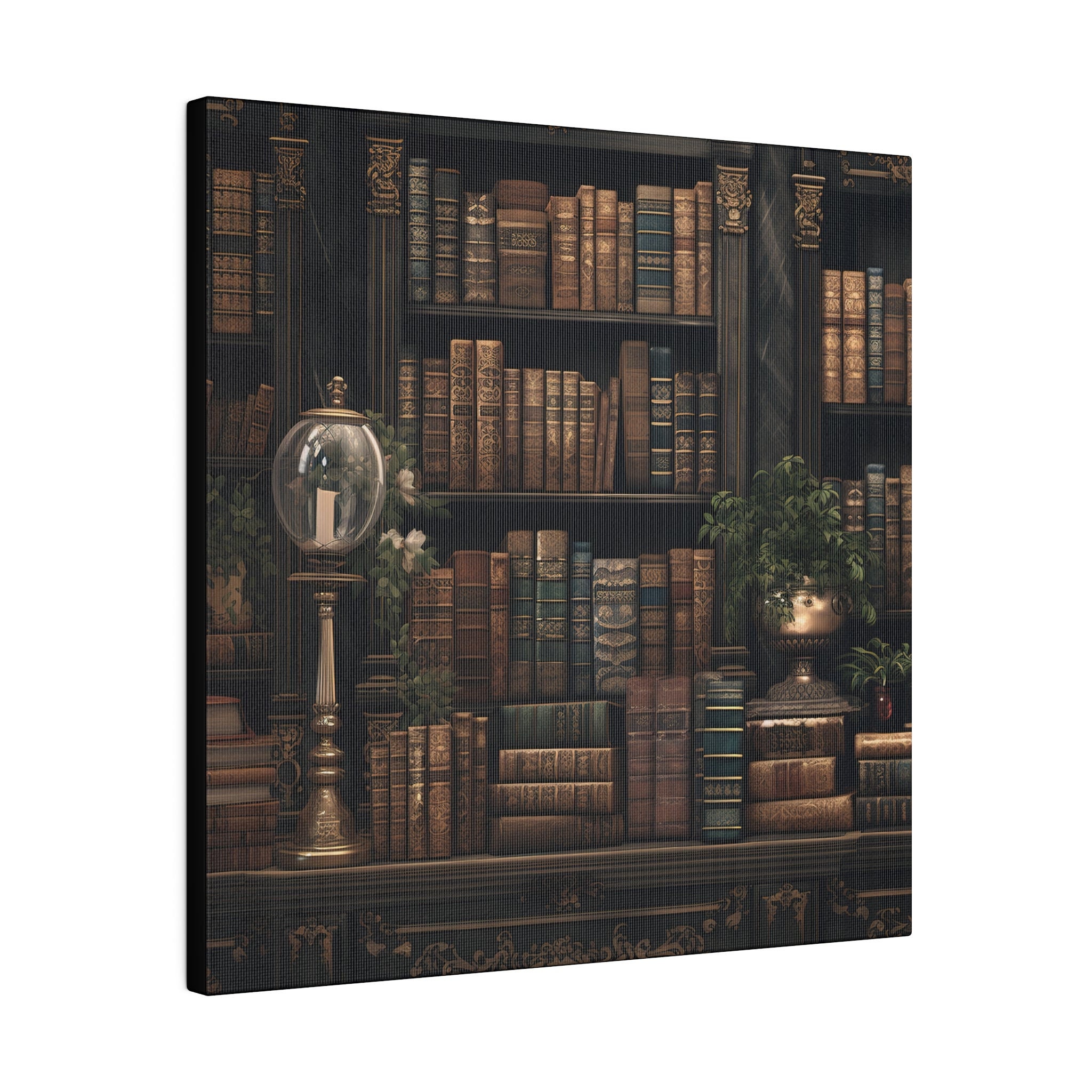 Dark Academia vintage Library Shelves Print Matte Canvas, Stretched, 0. ...