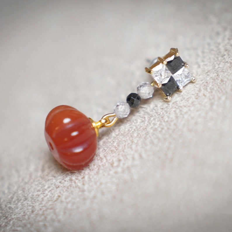 FF14 Glass pumpkin earrings,FINAL FANTASY earrings,Aetheryte 3D print ...