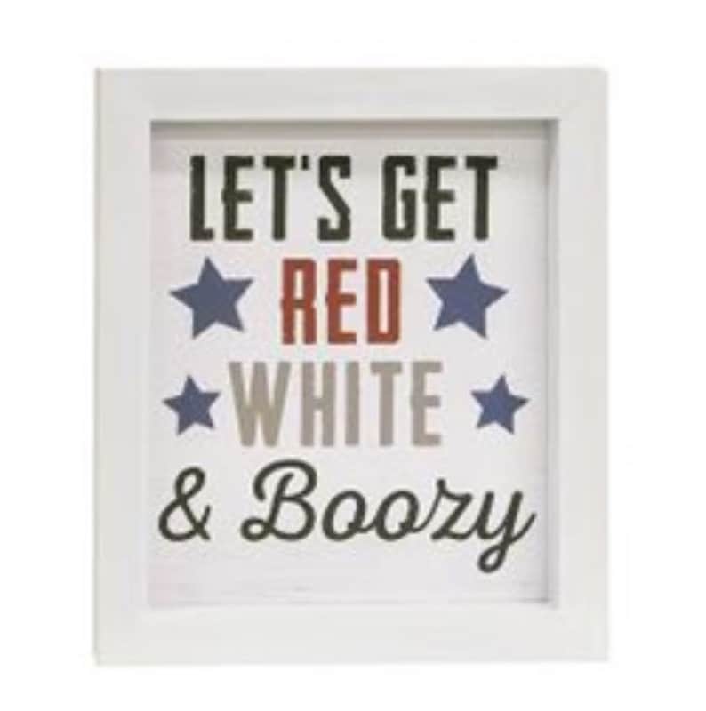 Red White & Boozy Framed Sign - Etsy