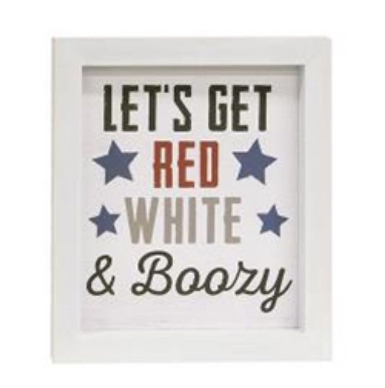 Red White & Boozy Framed Sign - Etsy