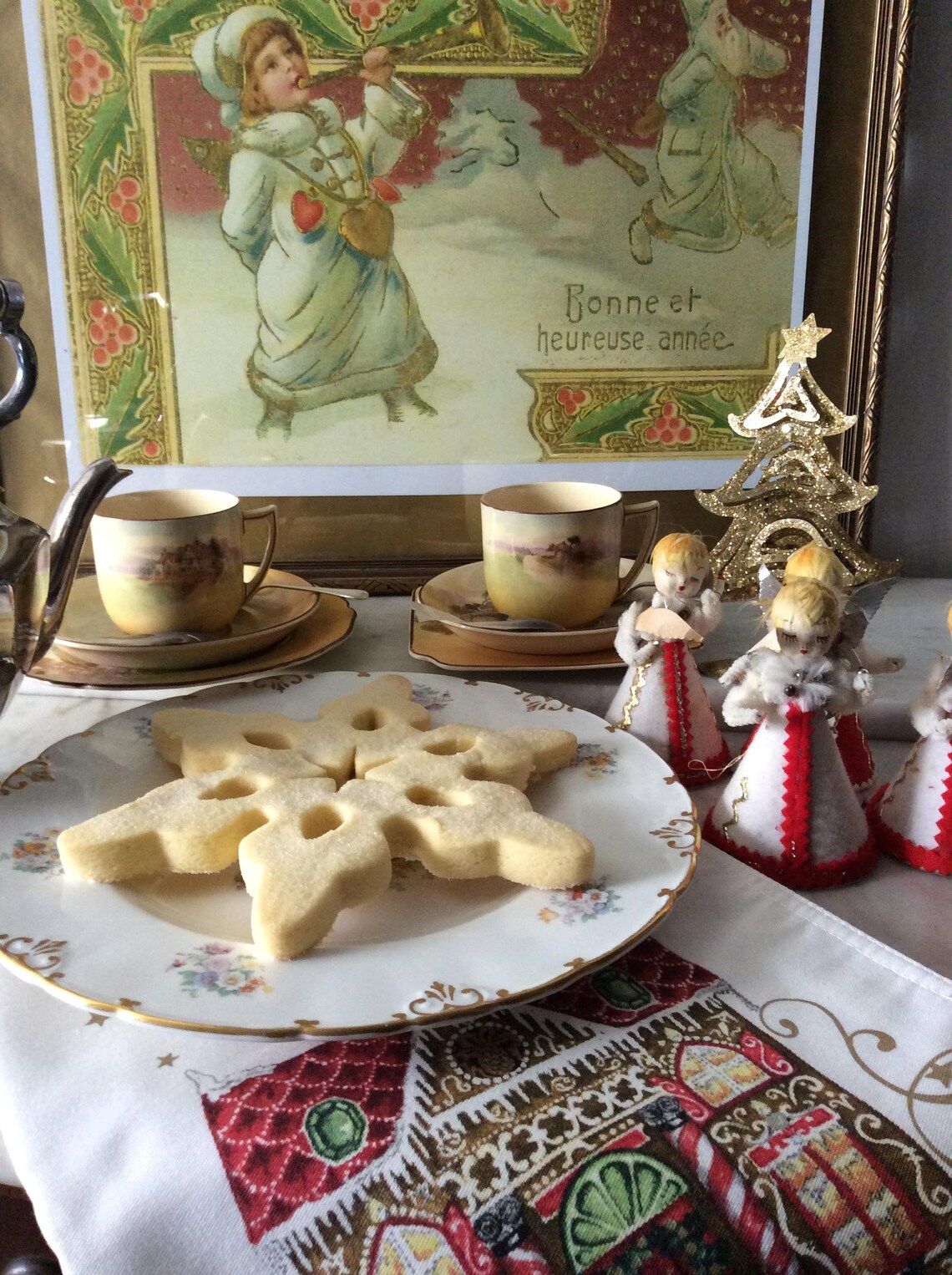 Early 1900's French Christmas Scene Welcoming in the New Year ...