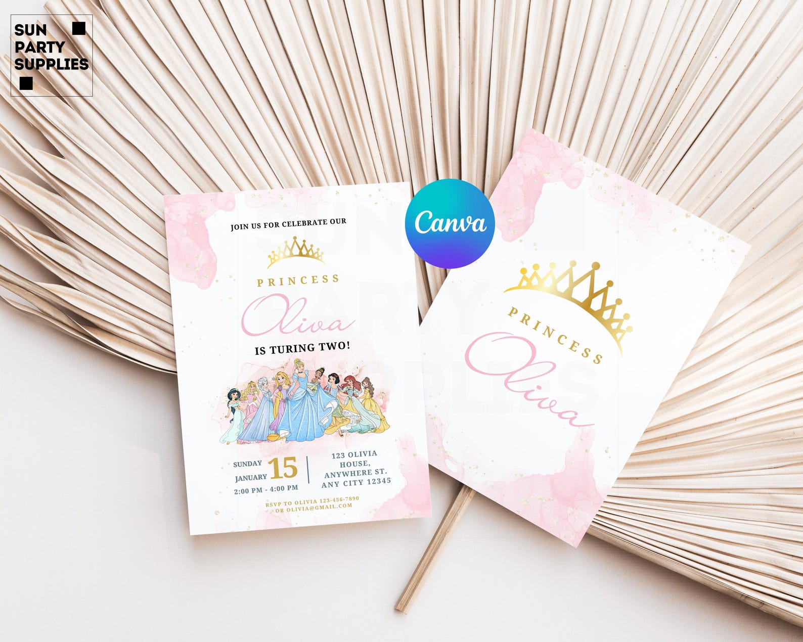 Editable Princess Party Invitation Princess Invitation Girl Princess ...