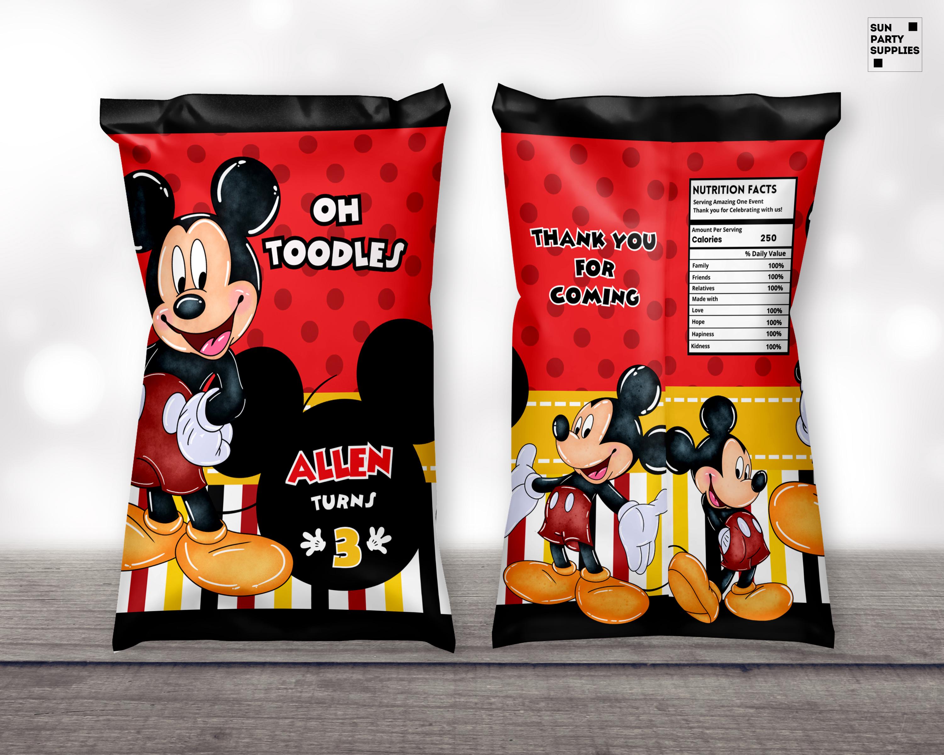 Plantilla Para Bolsa De Papas Fritas De Mickey Mouse Bolsas Para