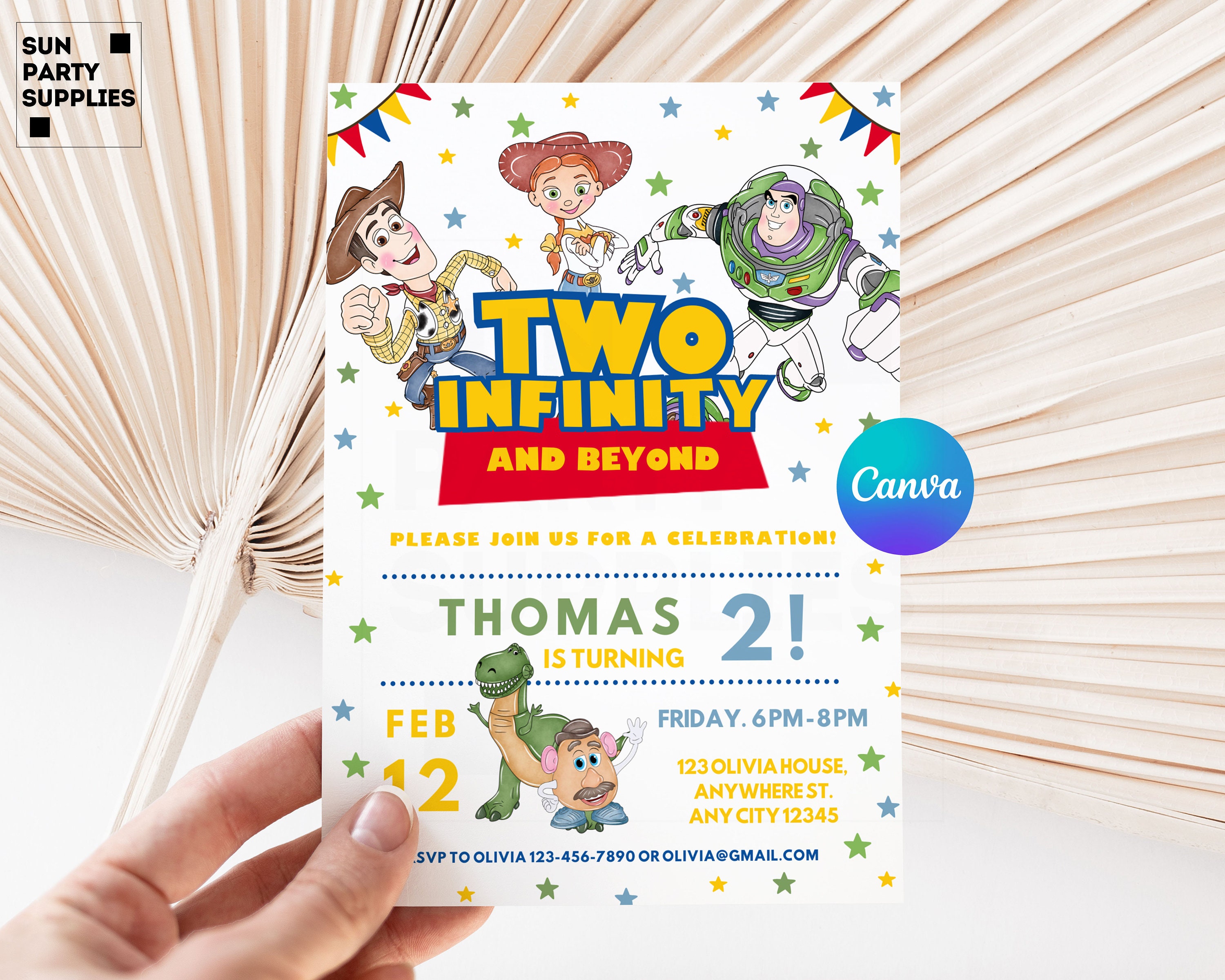 Editable Two Infinity and Beyond Birthday Invitation Toy Kids Birthday ...