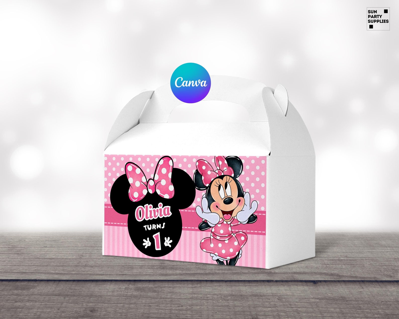 Pink Minnie Mouse Gable Box Template Gable Boxes Birthday Gable Box ...