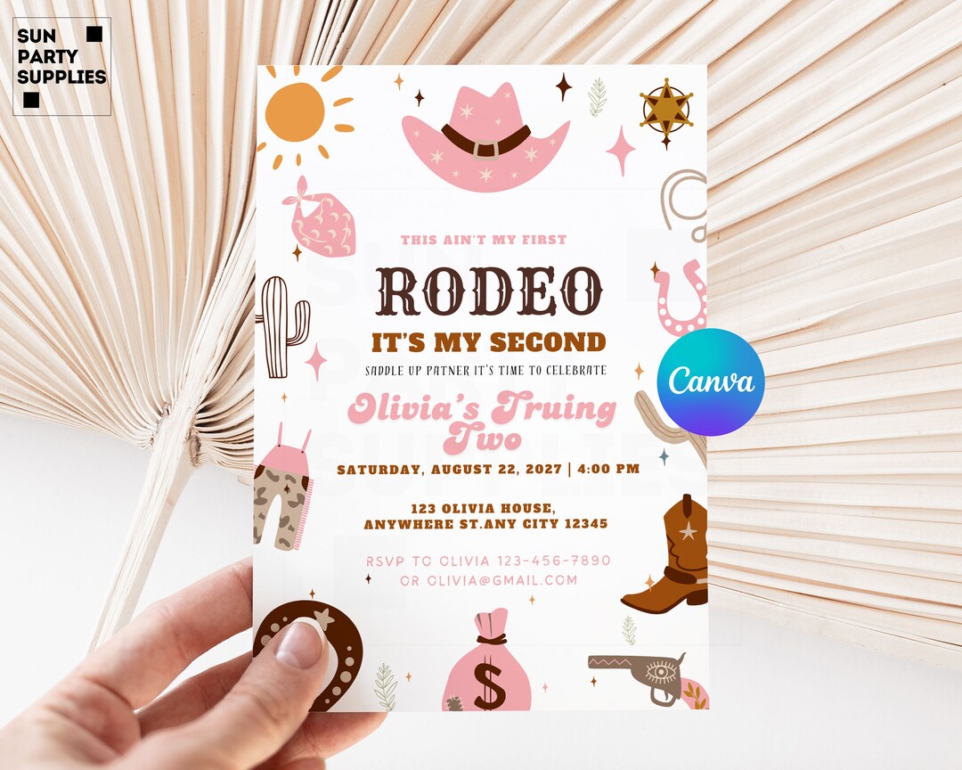 My 2nd Rodeo Invitation My Second Rodeo Invitation Rodeo Birthday Party ...