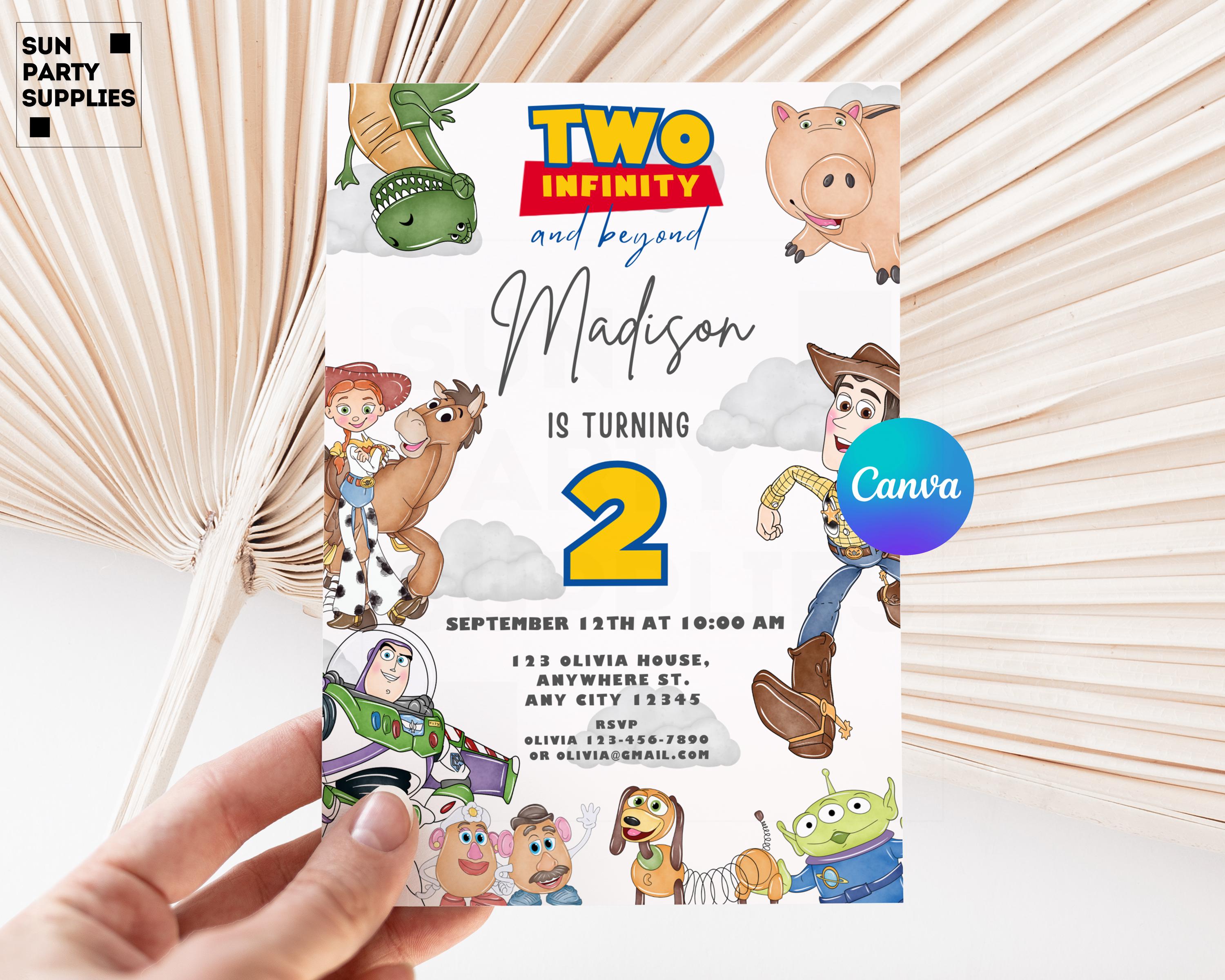 Editable Two Infinity and Beyond Birthday Invitation Toy Kids Birthday ...