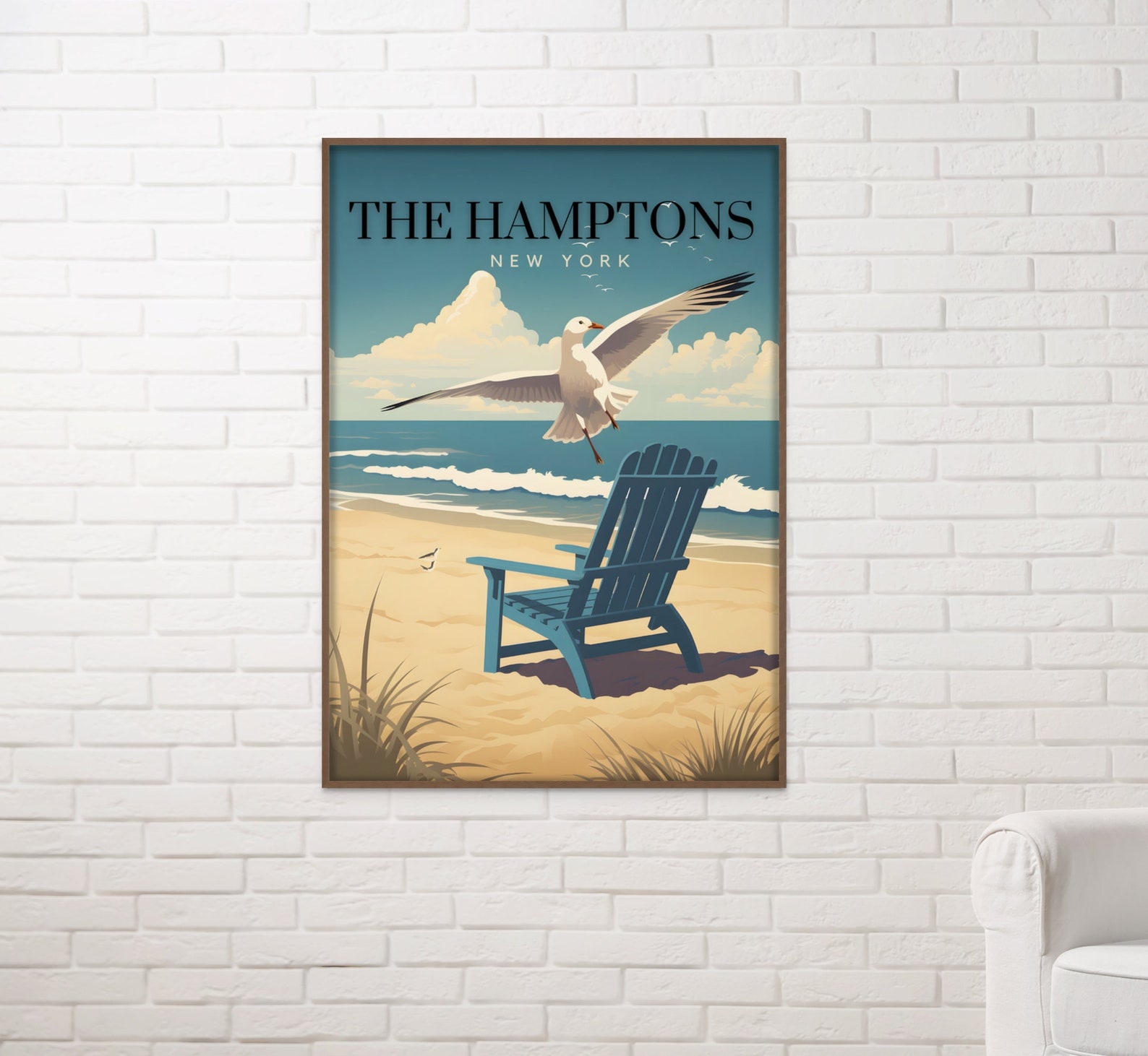 The Hamptons Poster | Hamptons Beach Print | Travel Poster | - Etsy