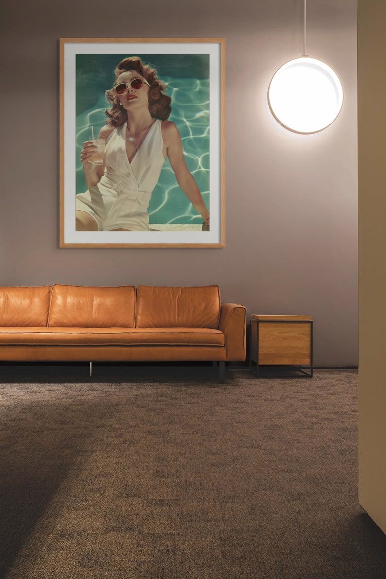 Retro Lady in Pool | Pool Party Poster | Retro Wall Art | Palm Springs ...