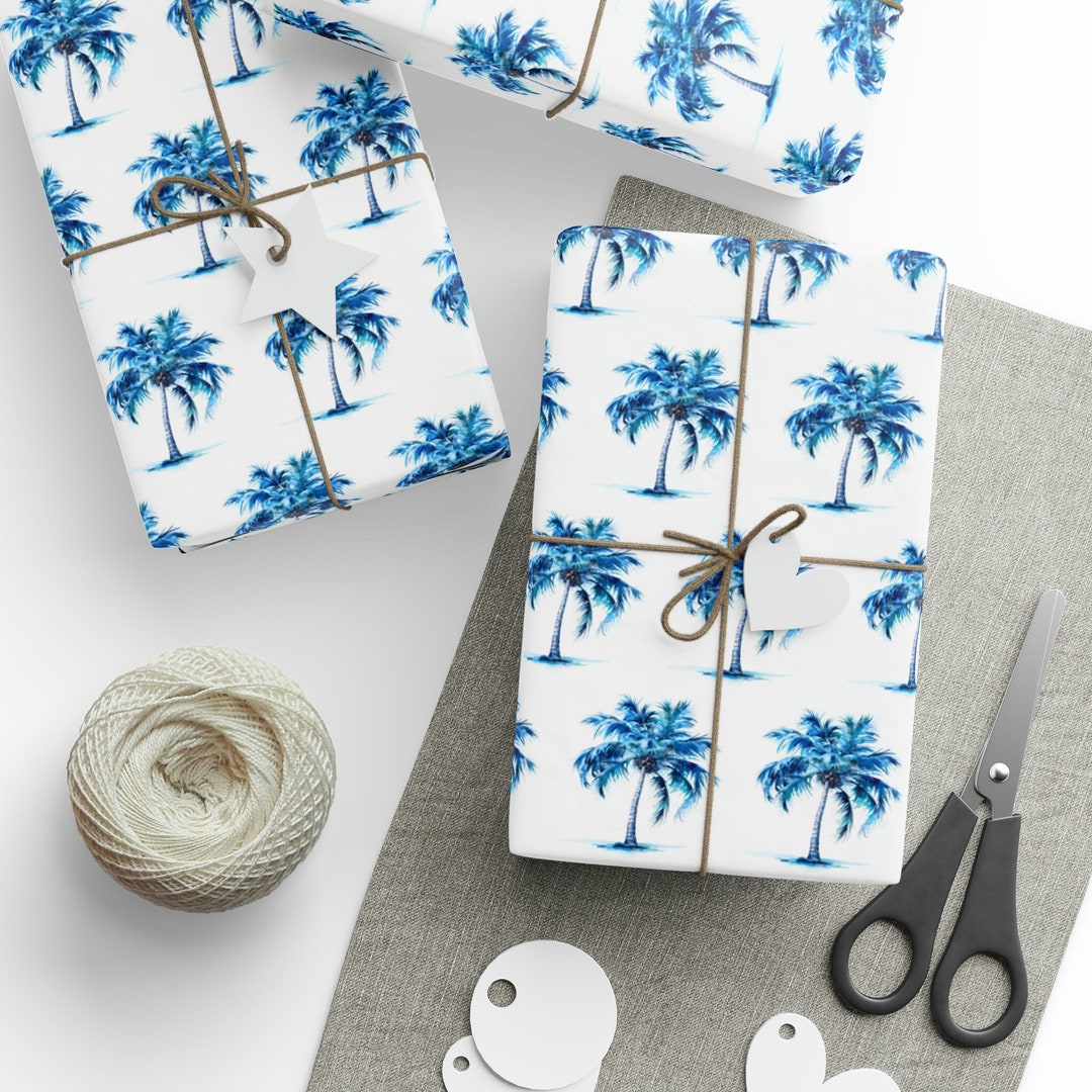 Swaying Palm Trees Wrapping Paper | Coastal Design Gift Wrap - Etsy