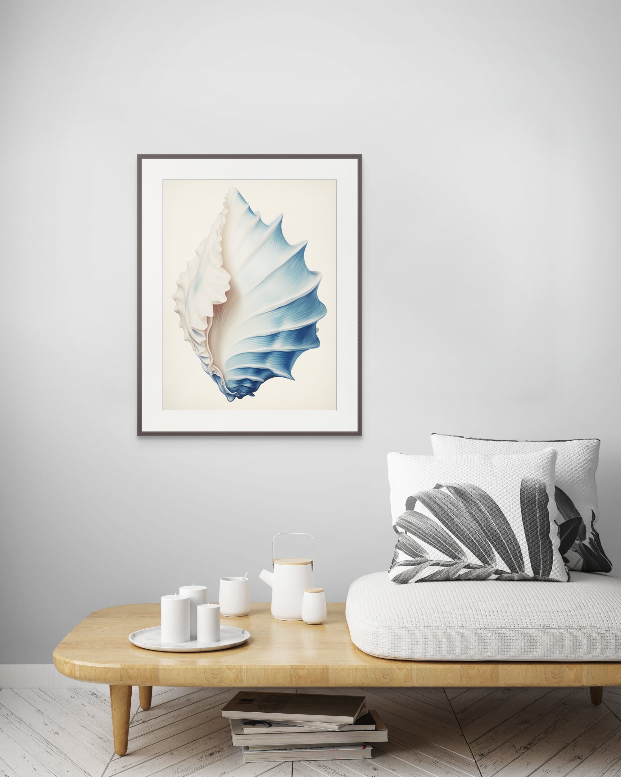 Blue Conch Shell II Vintage Shell Poster Hamptons Decor - Etsy