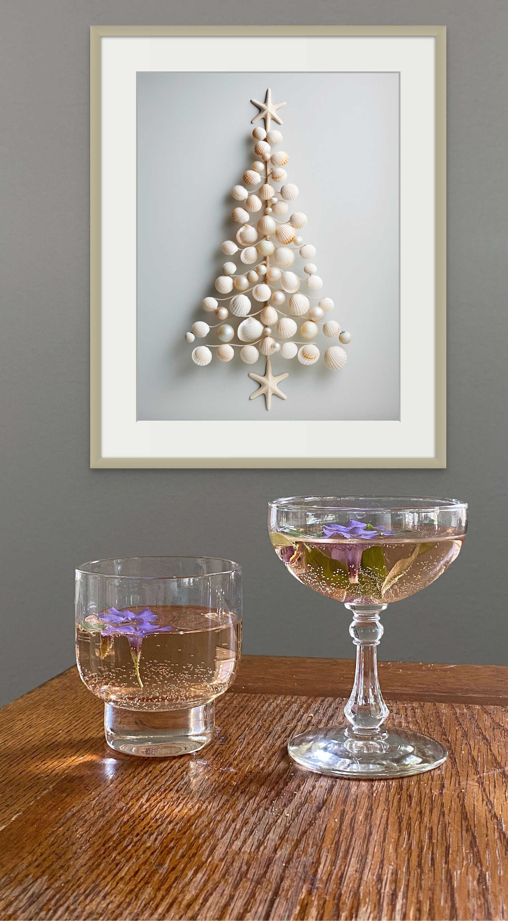 Minimalist Shell Christmas Tree Print | Christmas Art Print | Coastal ...