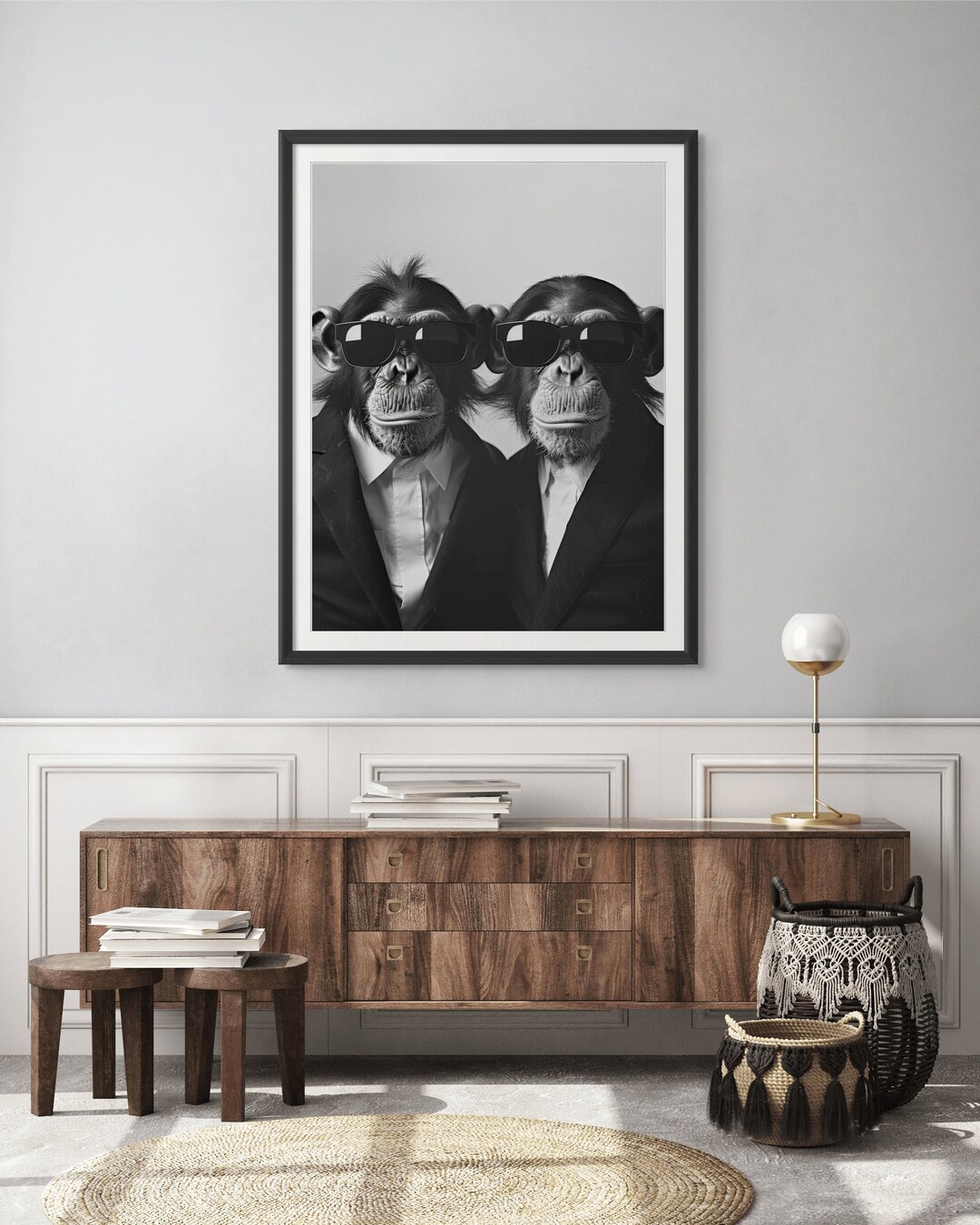 Monkeys in Sunglasses Poster | Secret Agent Print | Monkeys in Suits ...