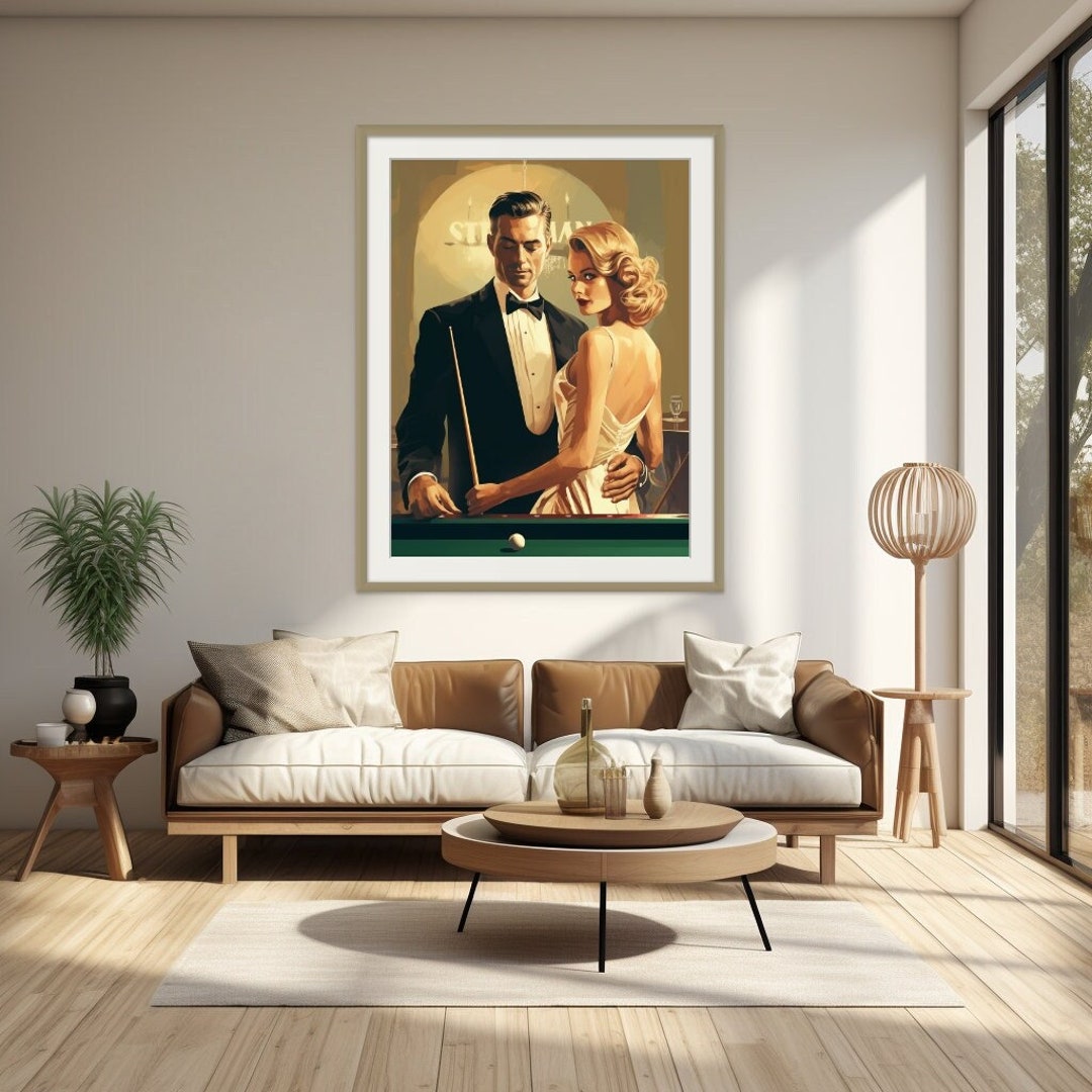 Vintage Pool Poster | Billiards Poster | Vintage Posters - Etsy