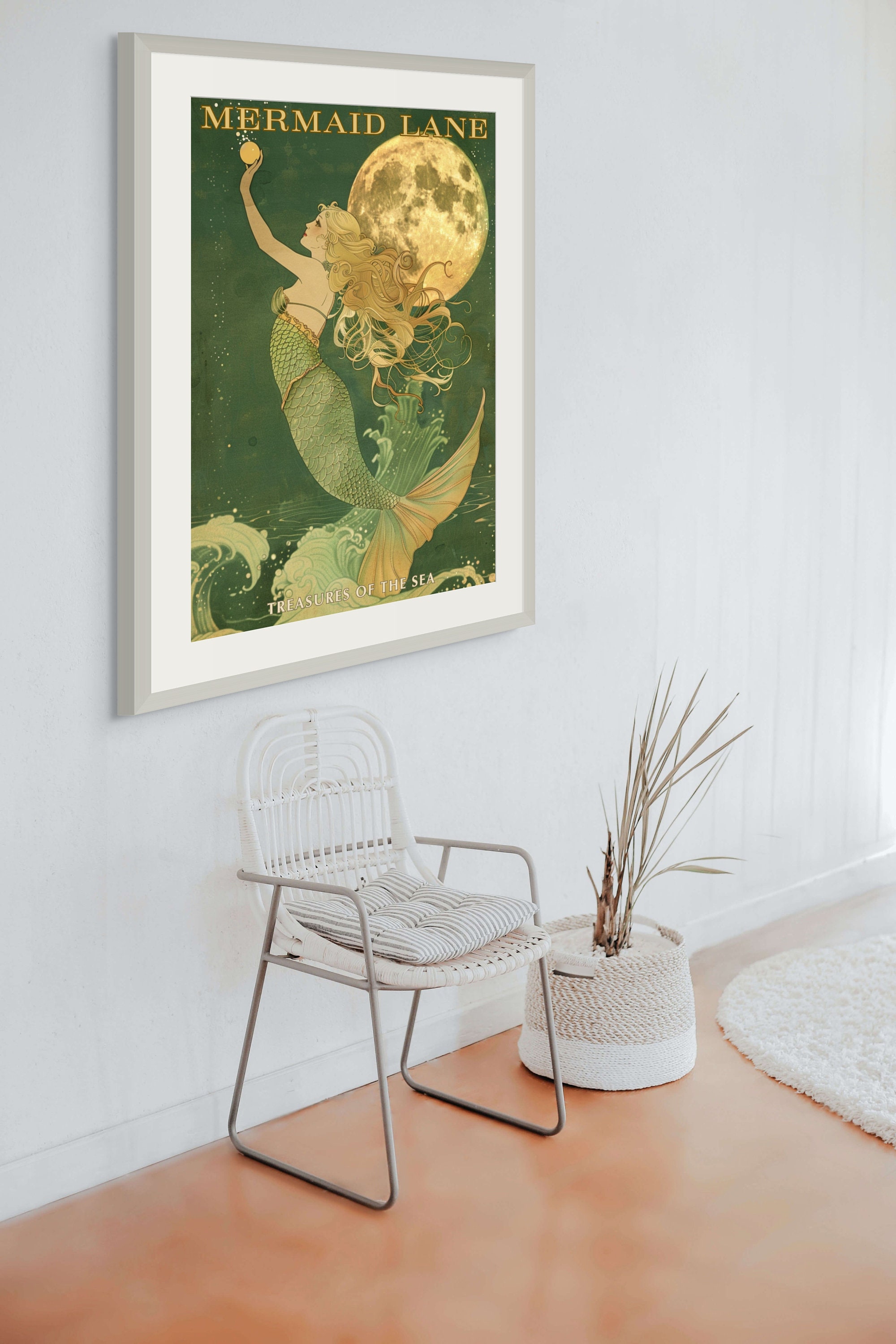 Vintage Mermaid Poster | Mermaid Wall Art | Beach House Art - Etsy