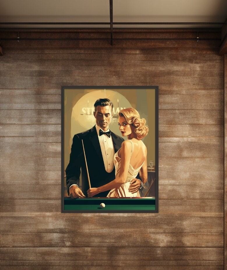 Vintage Pool Poster | Billiards Poster | Vintage Posters - Etsy