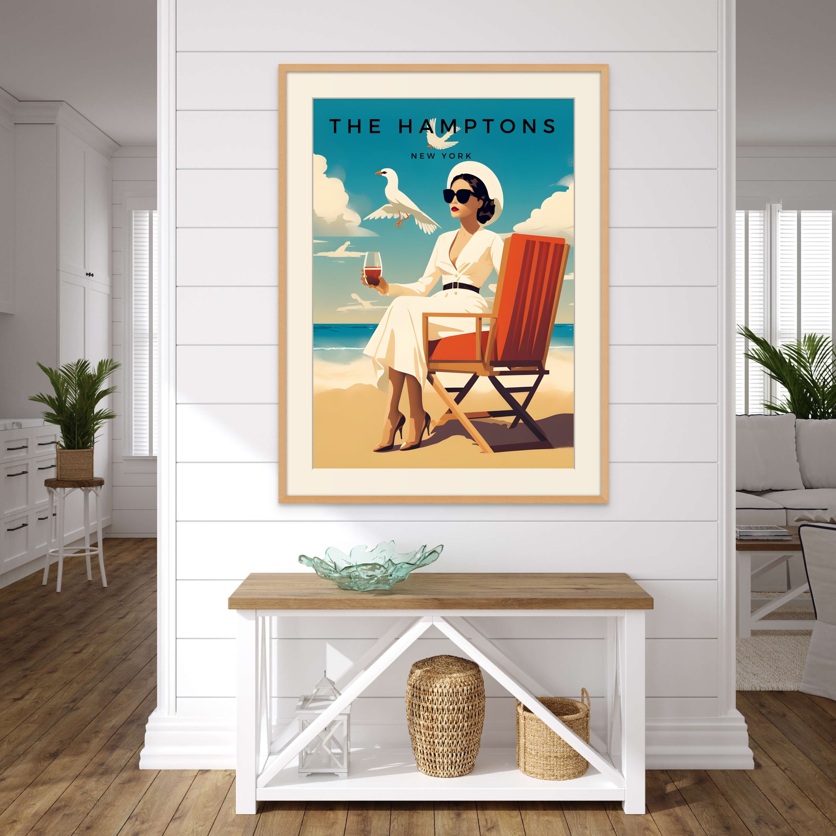 The Hamptons Wall Art | Hamptons Travel Poster | Vintage Poster Art ...