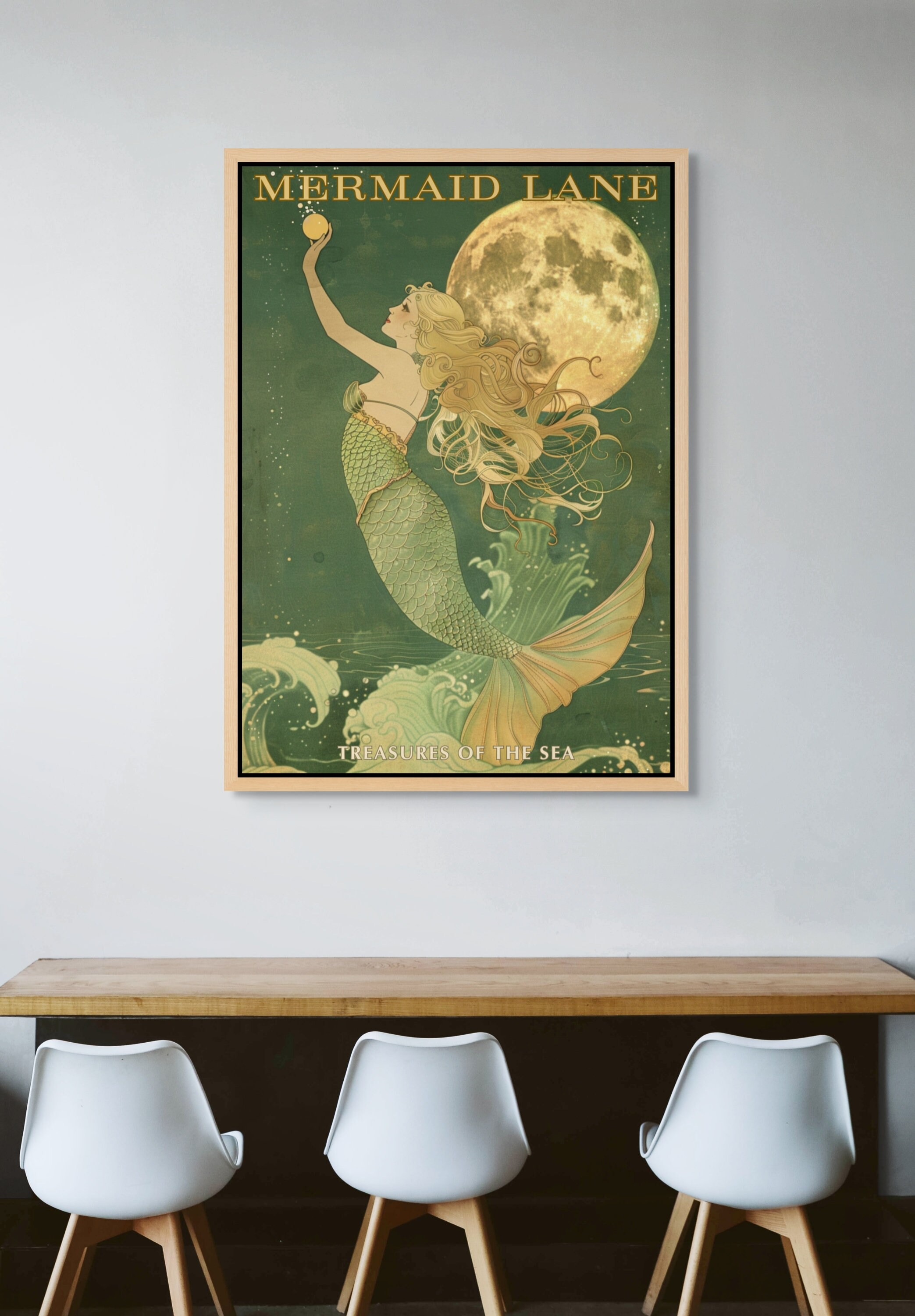 Vintage Mermaid Poster | Mermaid Wall Art | Beach House Art - Etsy