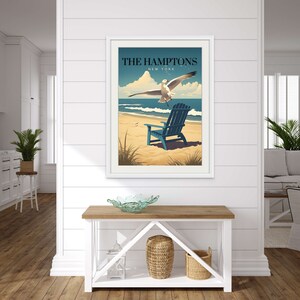The Hamptons Poster | Hamptons Beach Print | Travel Poster | - Etsy