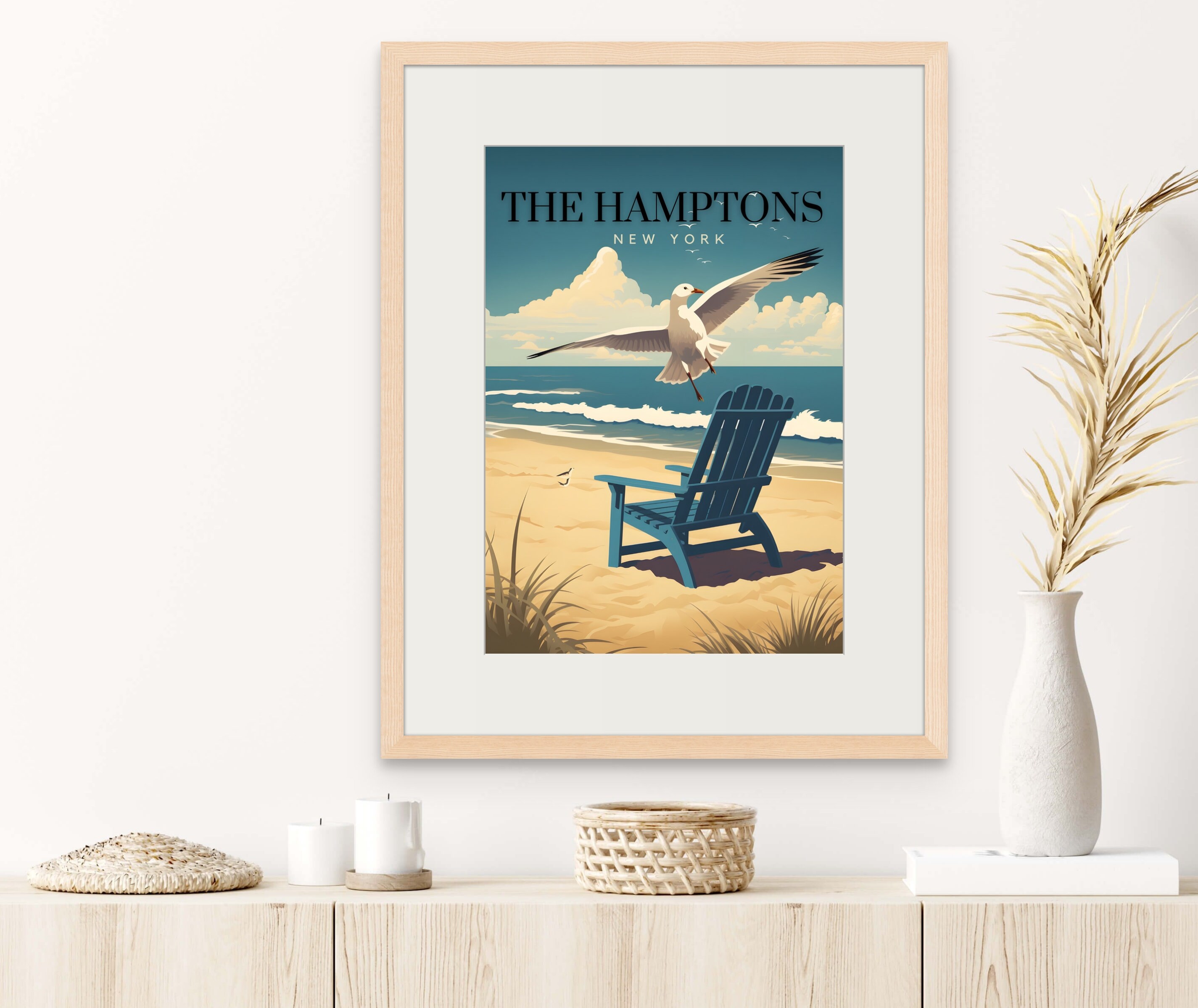 The Hamptons Poster Hamptons Beach Print Travel Poster - Etsy