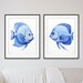 Blue Discus Fish Print set of 2 - Etsy