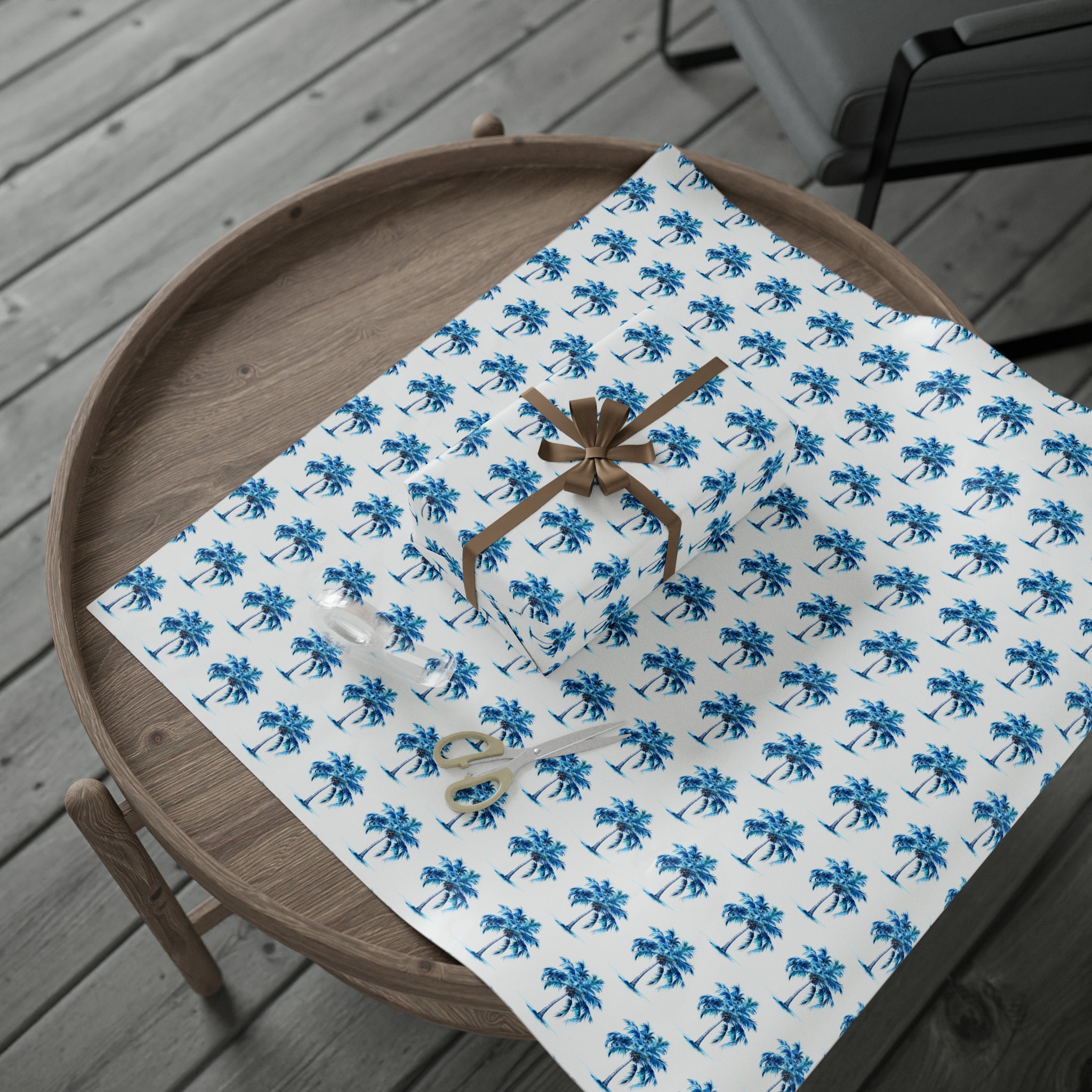 Swaying Palm Trees Wrapping Paper | Coastal Design Gift Wrap - Etsy