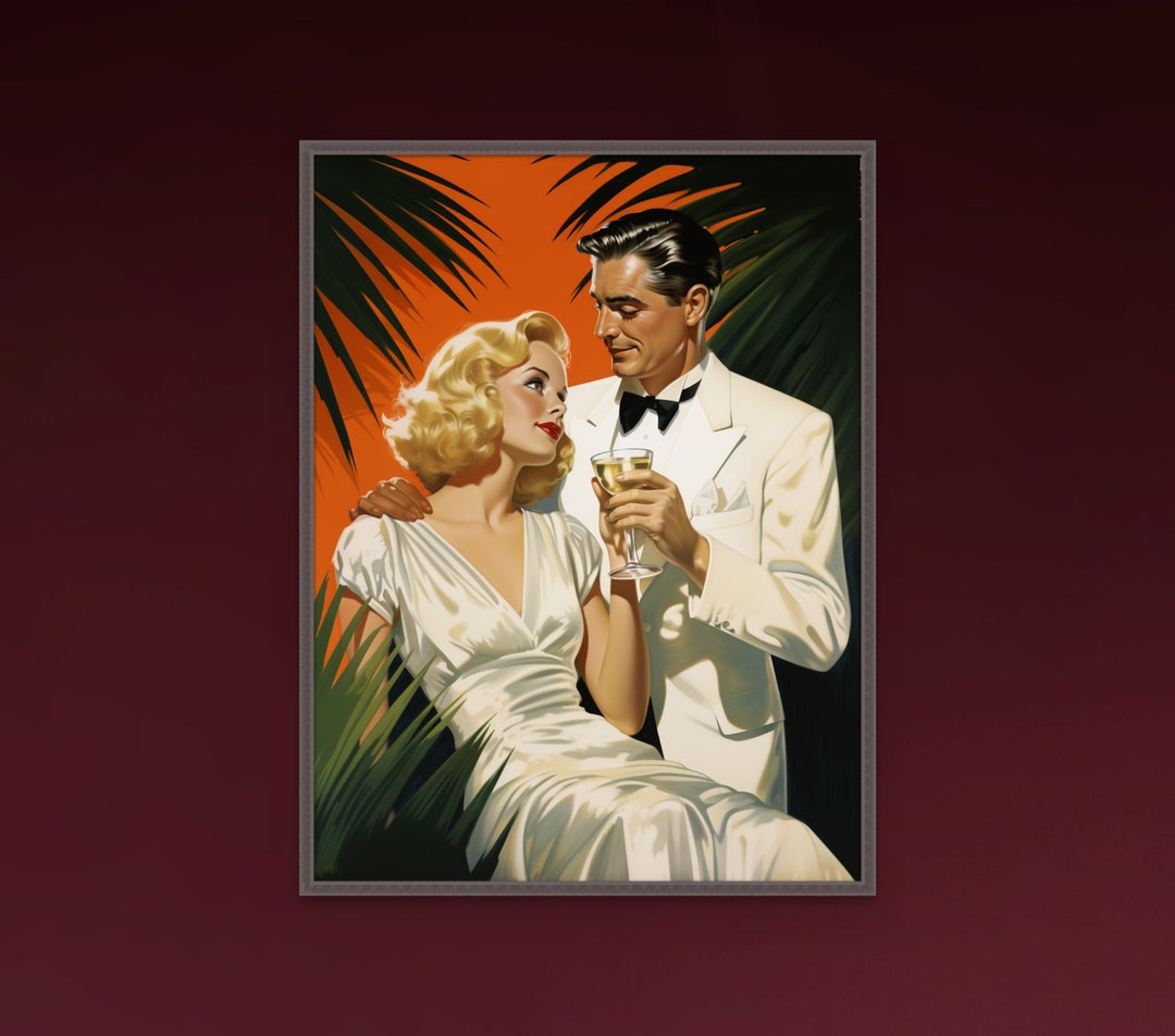 Retro Romance Poster | Vintage Romance Poster | Vintage Couple ...