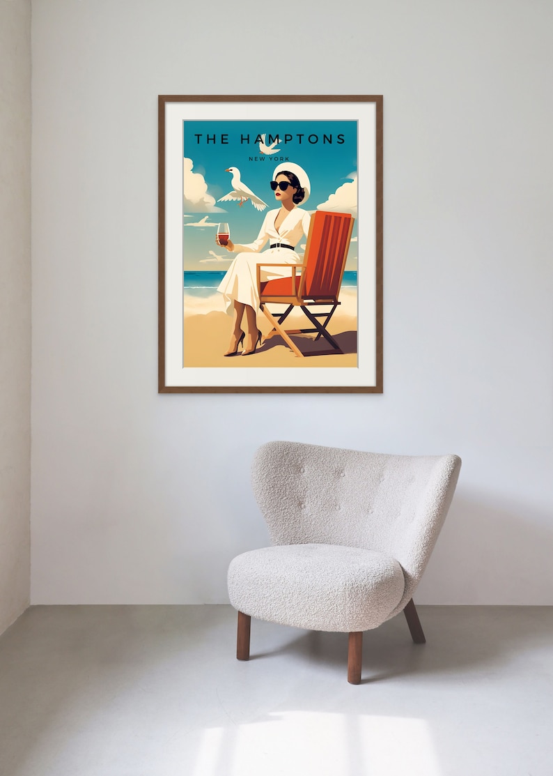 The Hamptons Wall Art | Hamptons Travel Poster | Vintage Poster Art ...