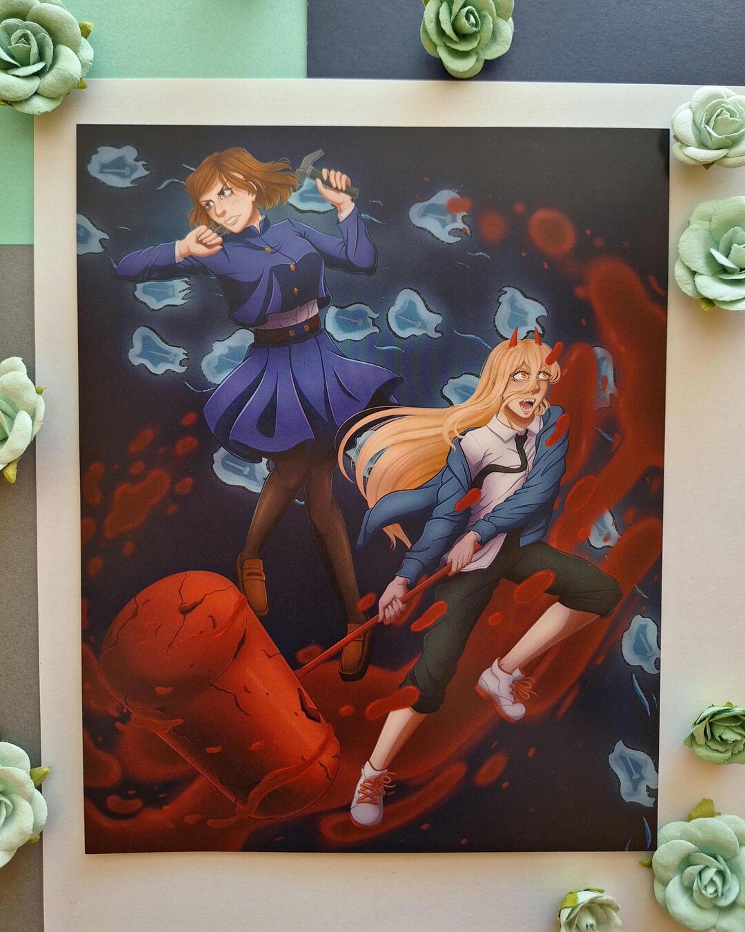 Blood Demon Girl and Hammer Jutsu Sorceress - Etsy