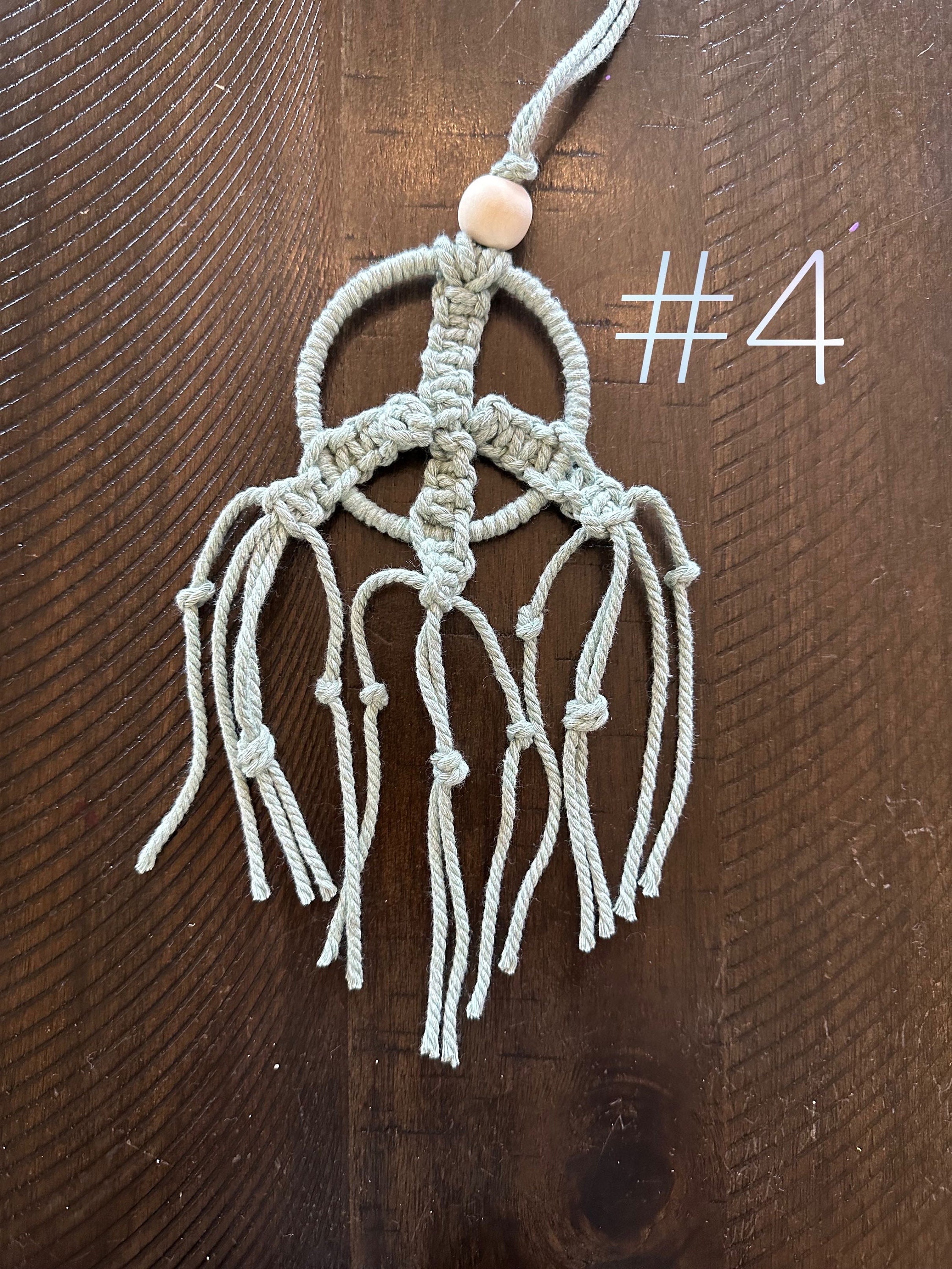 Macrame Peace Sign Car Charms/essential Oil Diffusers - Etsy