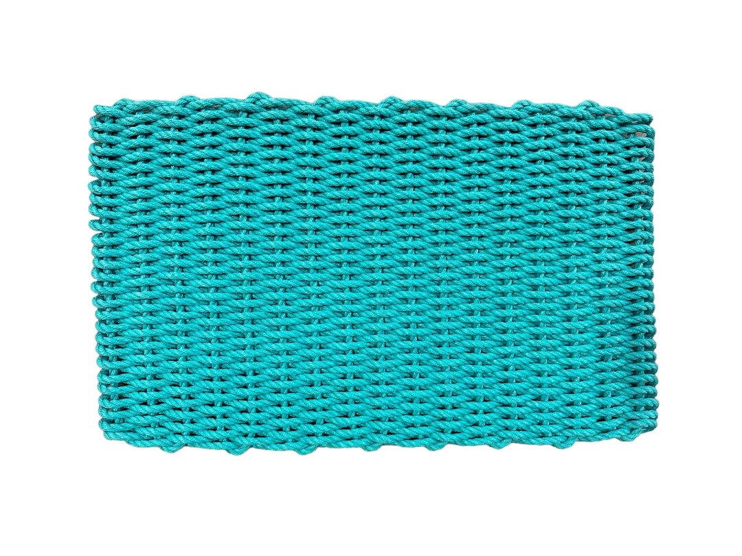 Small Solid Teal Rope Mat - Etsy
