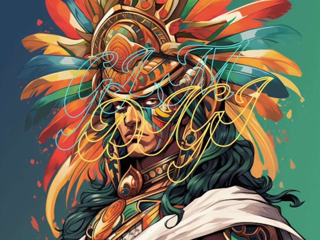 A Digital Depiction of the Aztec Hero Quetzalcoatl - Etsy