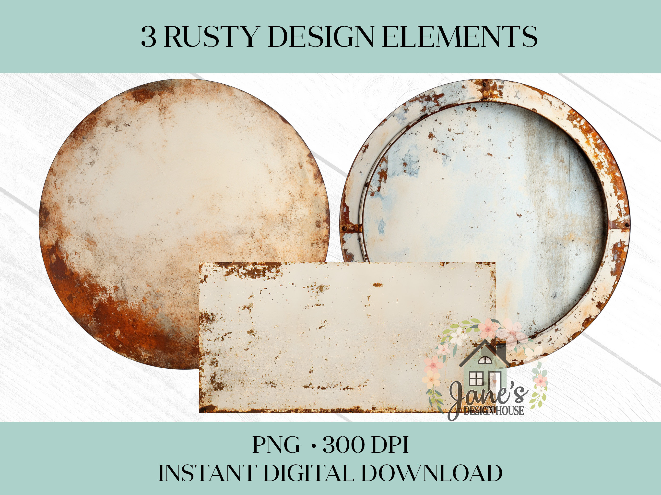 White Rusty Digital Design Elements for Signs and More Clipart PNG ...