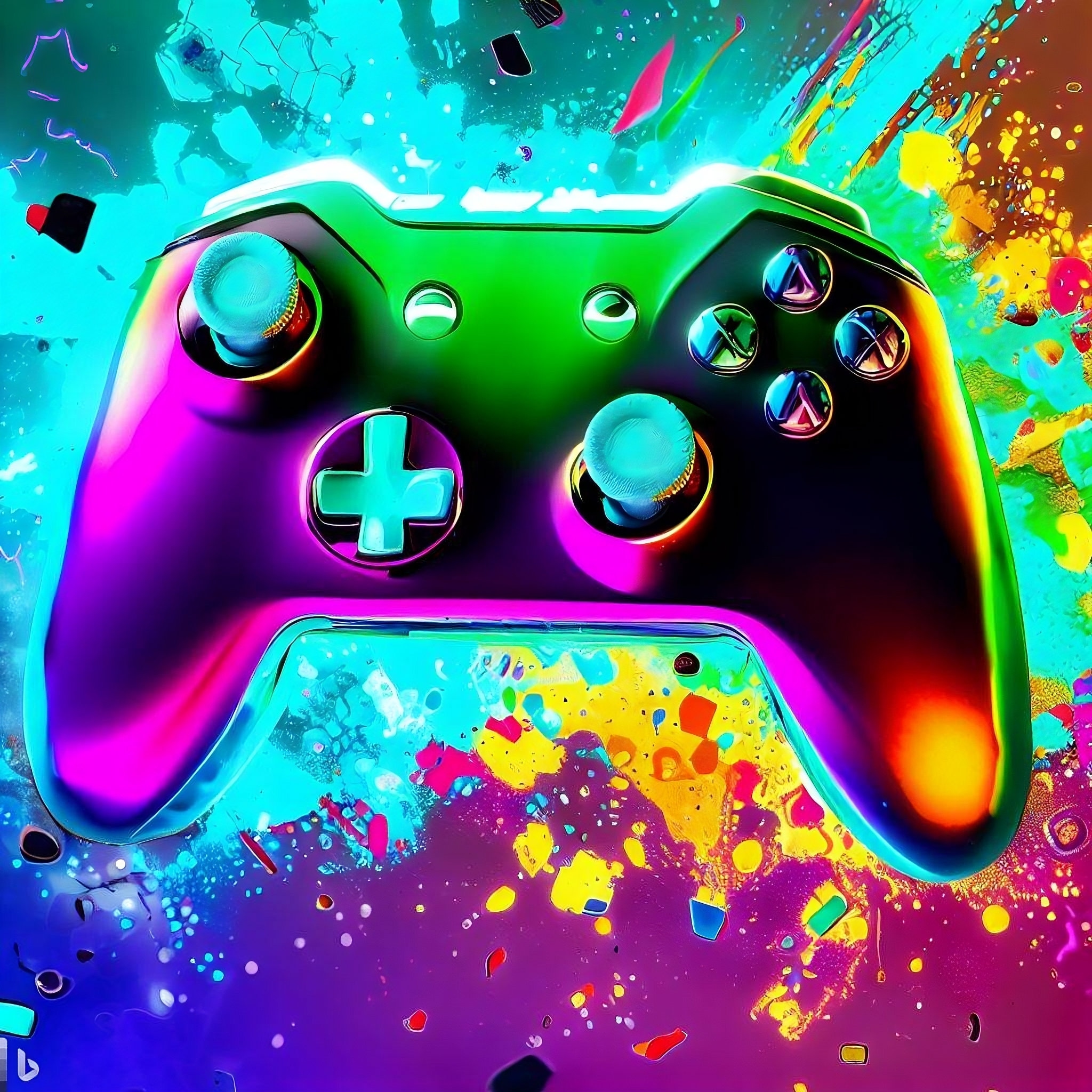 Gaming Controller Poster, Digital Video Game Art, Game Room Decor ...