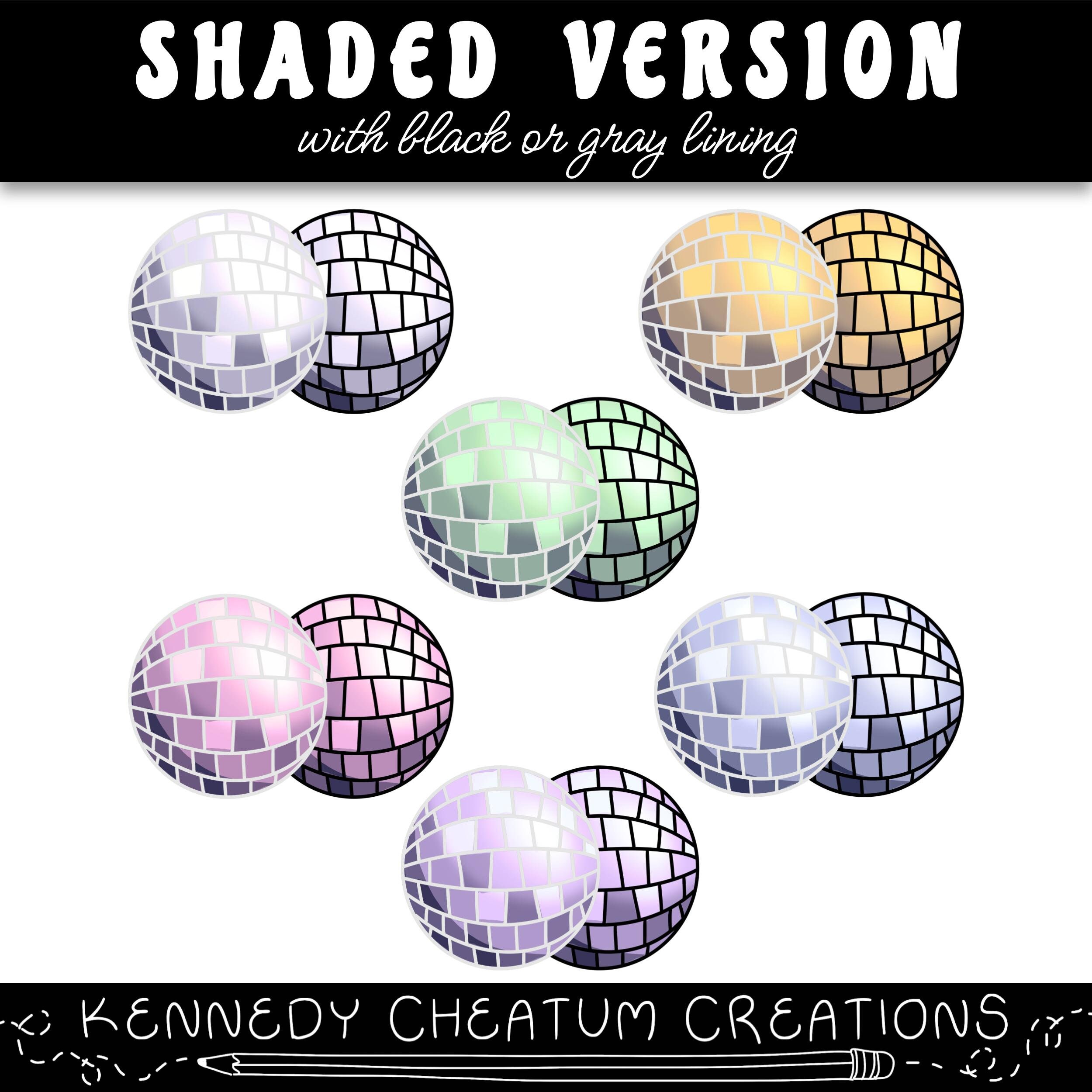 Disco Ball Doodles Clipart - Hand Drawn Color and Transparent Clipart ...