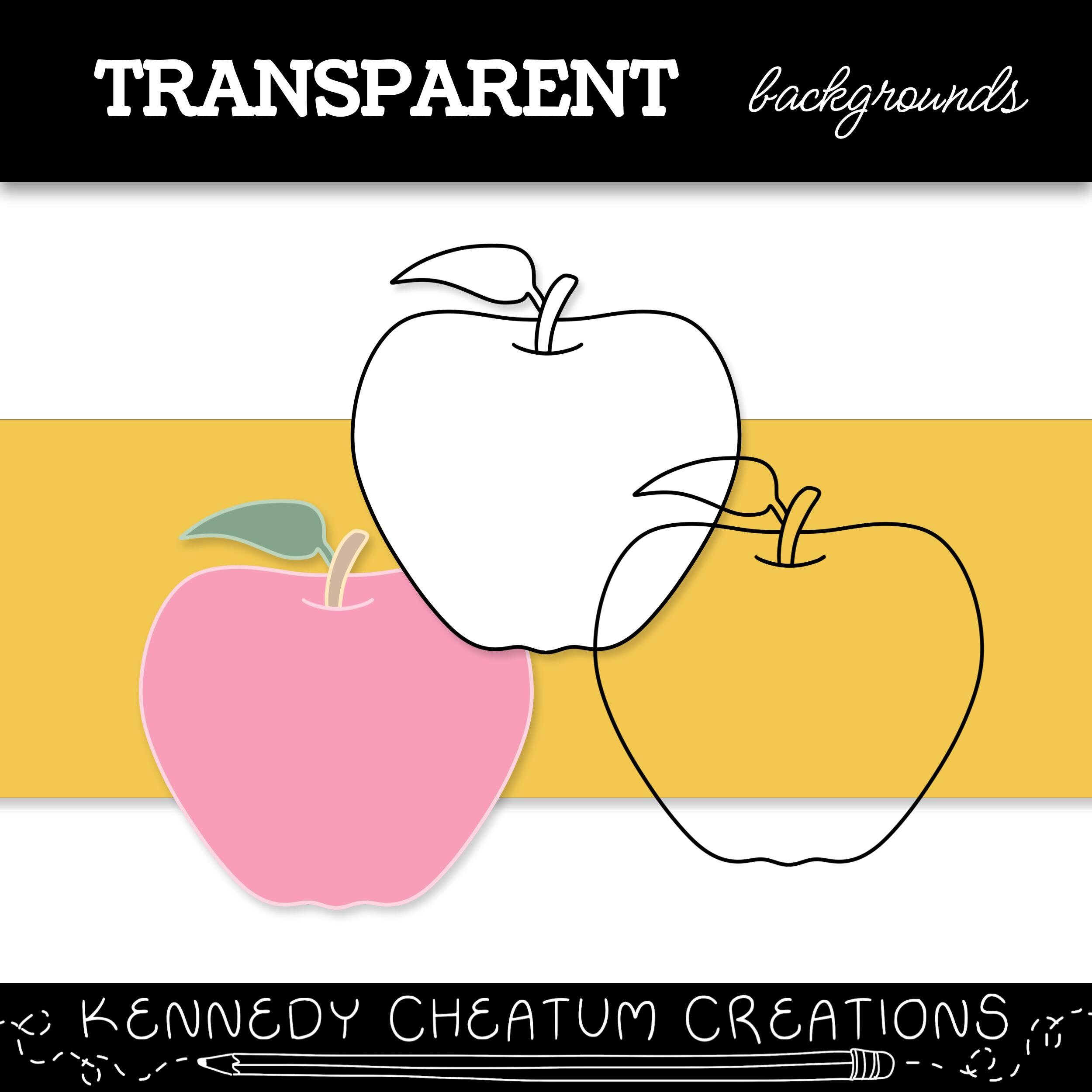 Pastel Rainbow Apple Clipart - Hand Drawn Color and Transparent Apple ...