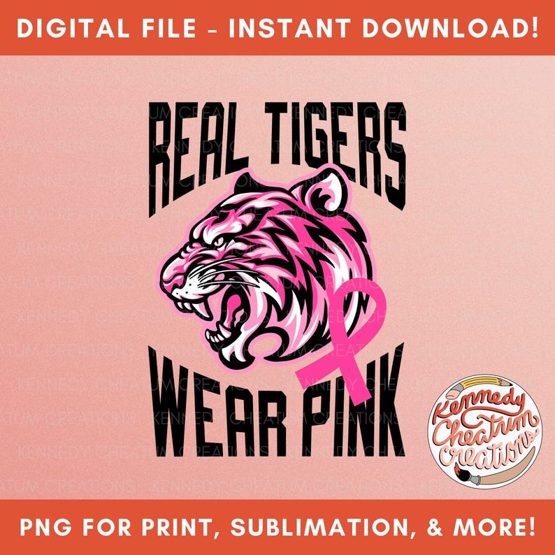 Real Tigers Wear Pink School Spirit, October Breast Cancer Awareness ...