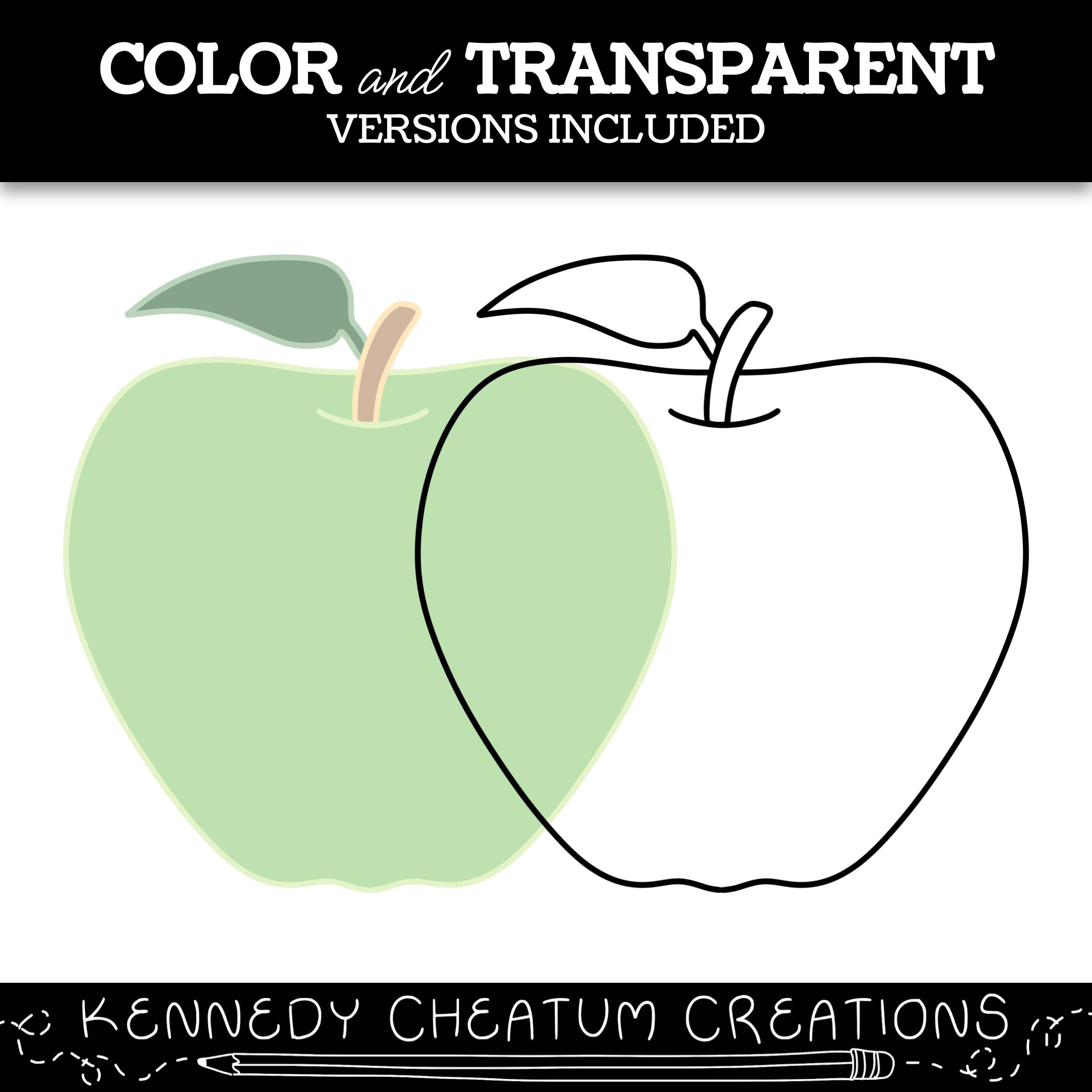 Pastel Rainbow Apple Clipart - Hand Drawn Color and Transparent Apple ...