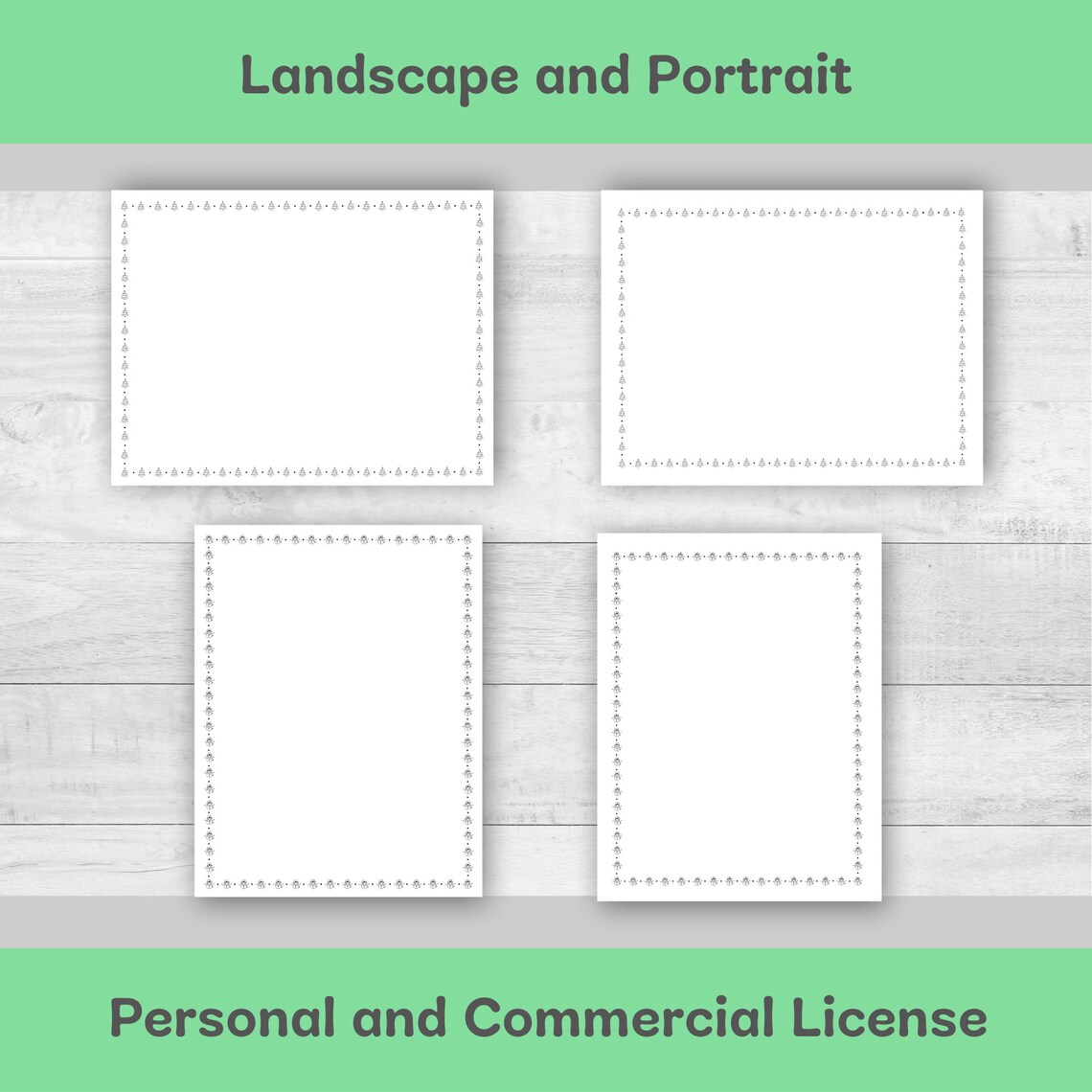 Christmas Borders Black and White: Hand Drawn, Christmas Lights and ...