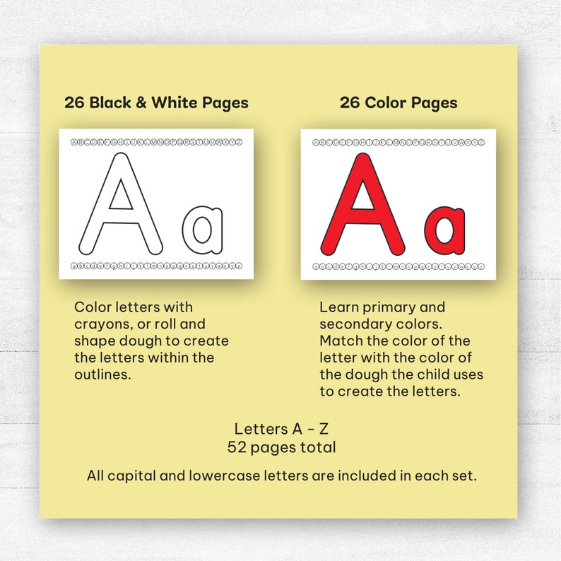 ABC Coloring Mats and Alphabet Dough Mats: Toddler Activity Worksheets ...