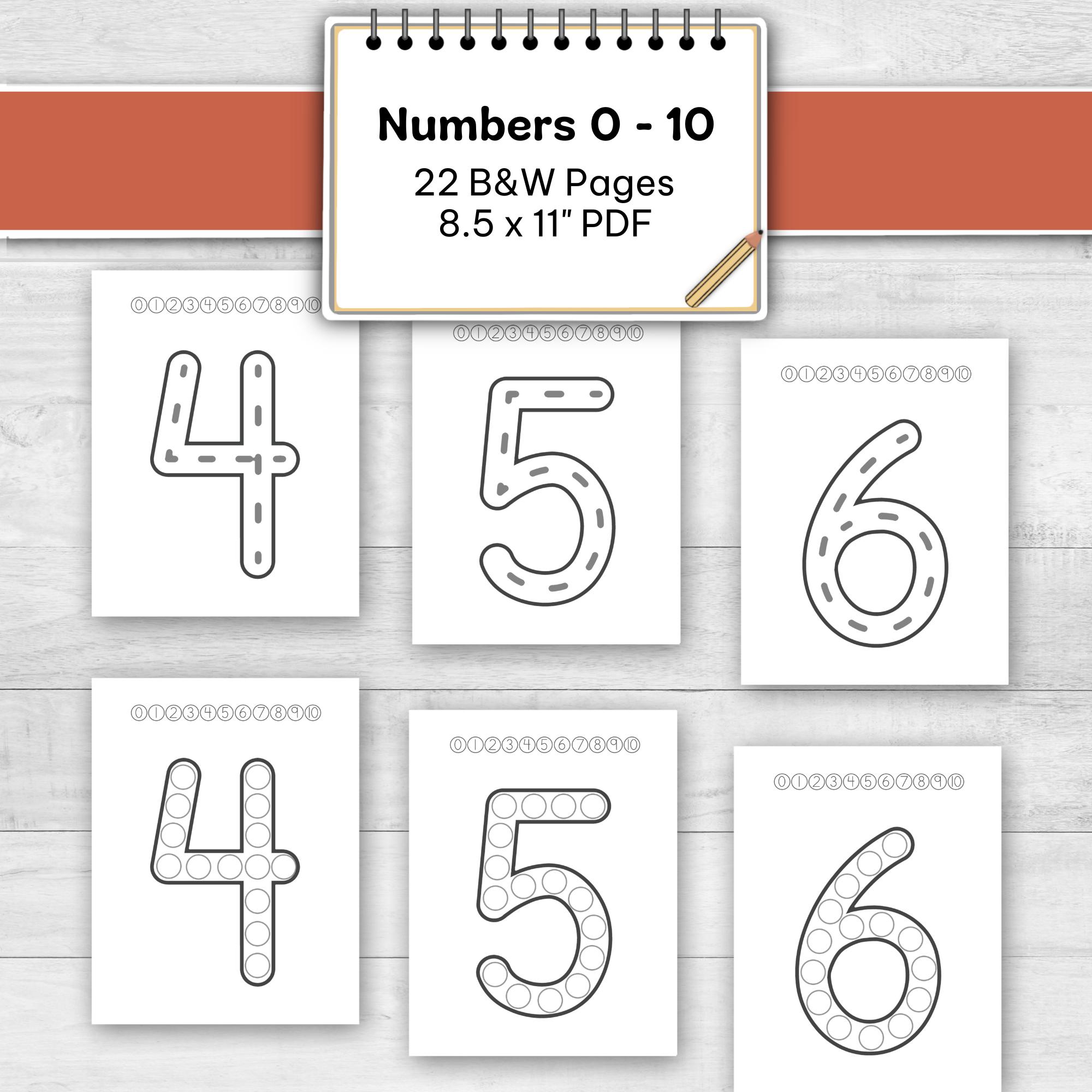 Trace Large Numbers and Do a Dot Numbers: Preschool Curriculum and ...