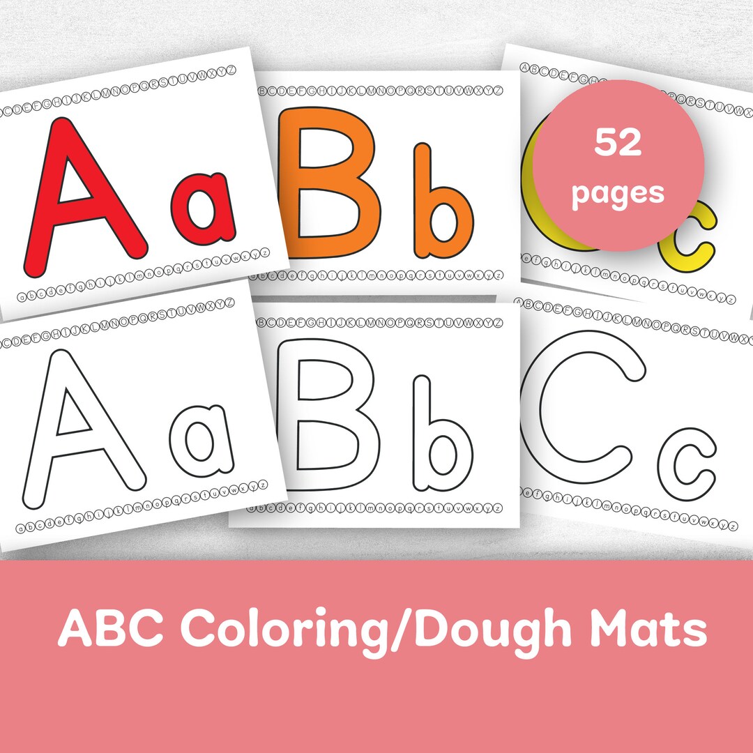 ABC Coloring Mats and Alphabet Dough Mats: Toddler Activity Worksheets ...