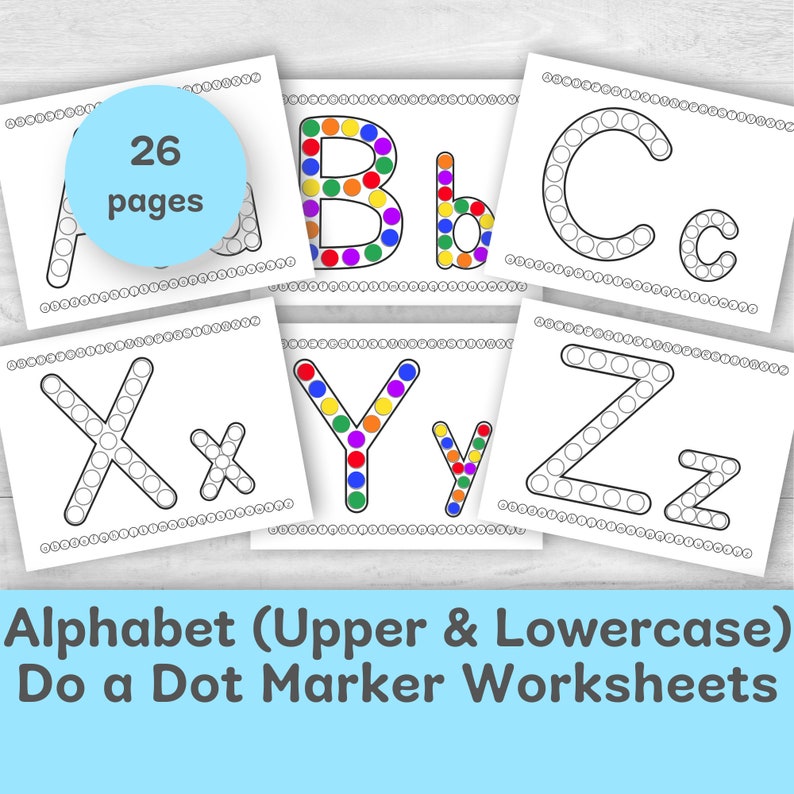Alphabet upper & Lowercase Do a Dot Marker Worksheets - Etsy