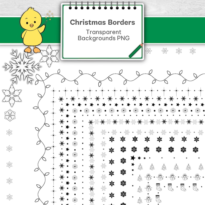 Snowflake Card Border Svg - Etsy