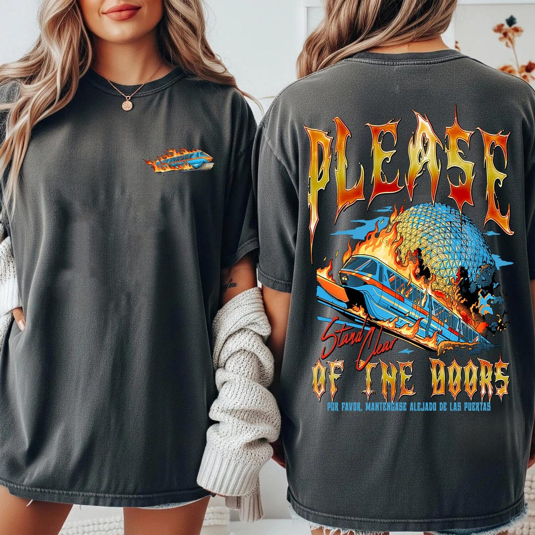 Two Sided Disney Heavy Metal Monorail Shirt, Please Stand Clear of the ...